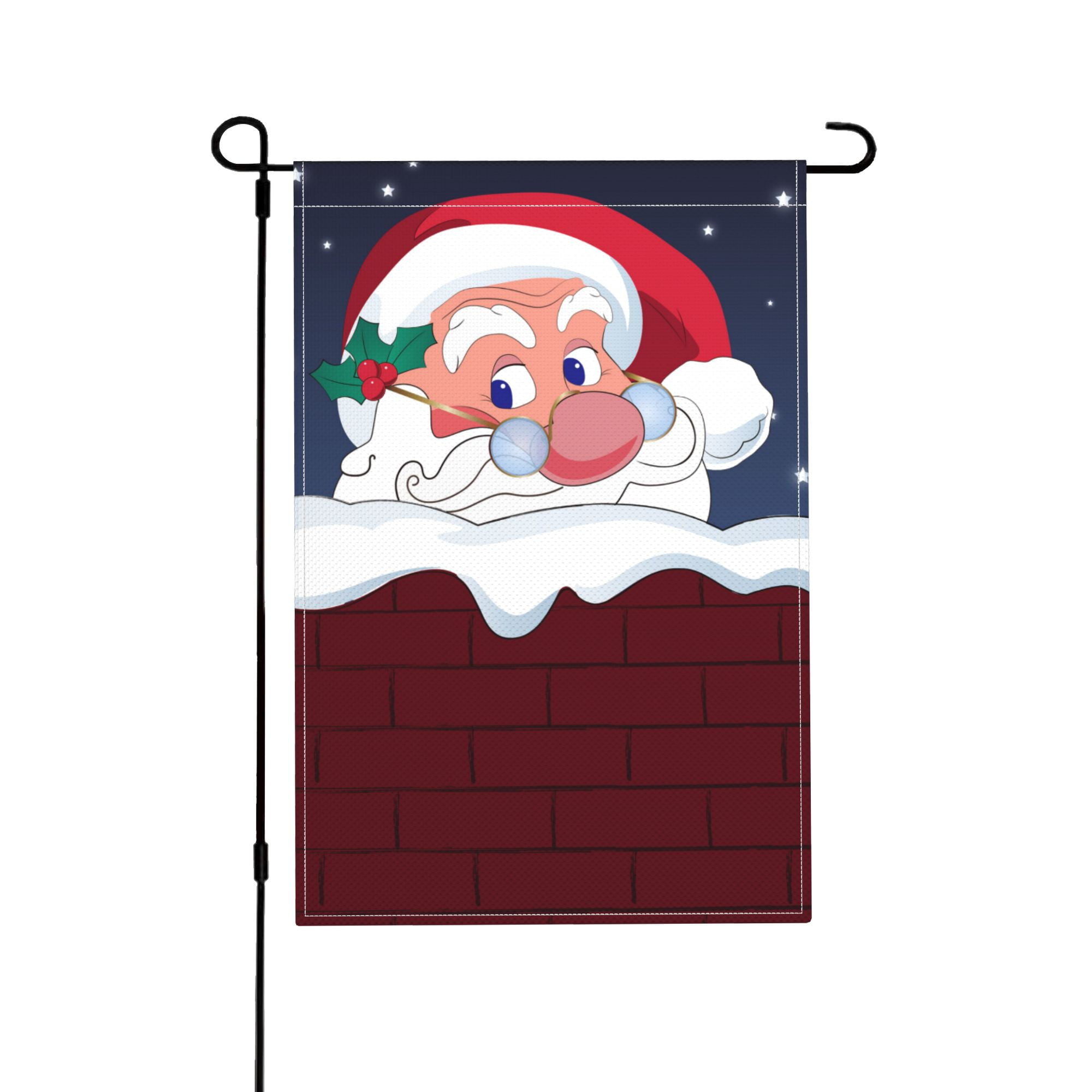 TEQUAN Christmas Santa Claus Chimney Garden Flags, 18 x 12 inch Double ...