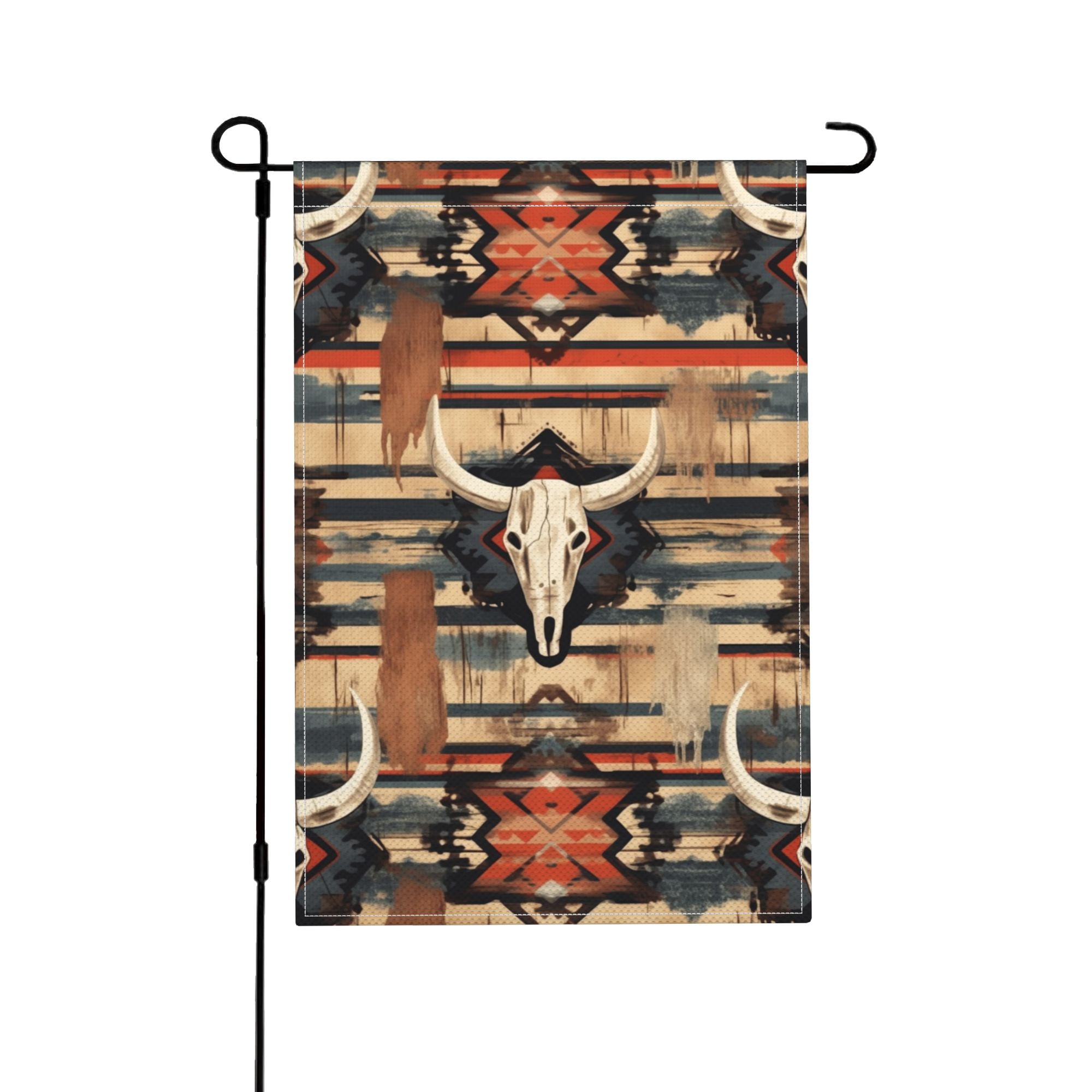 TEQUAN Colorful Ethnic Cow Skulls Garden Flags, 18 x 12 inch Double ...