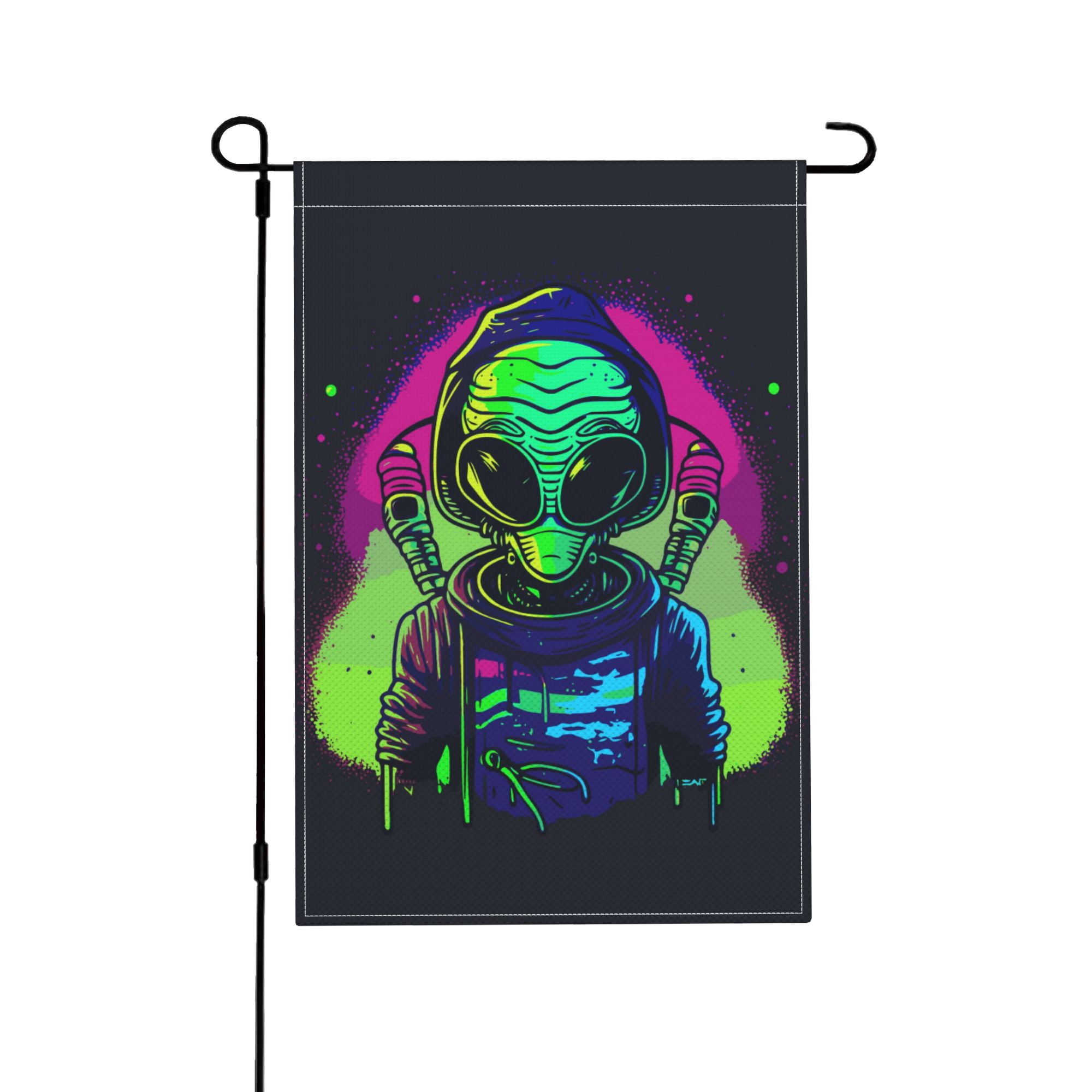TEQUAN Colorful Hipster Alien Graffiti Garden Flags, 18 x 12 inch ...