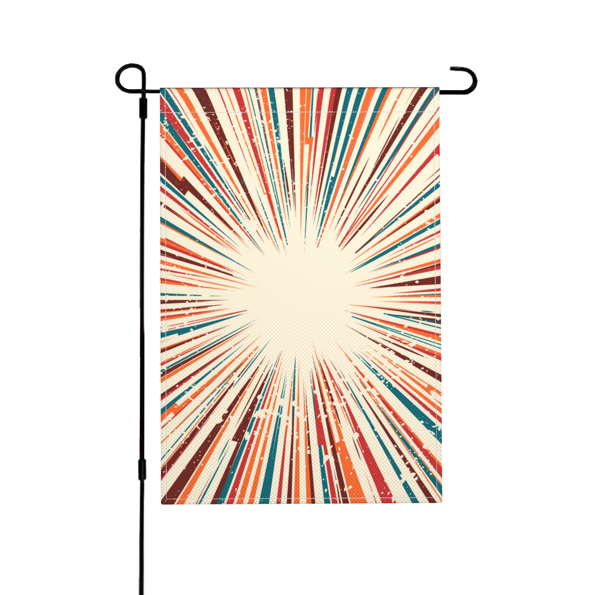 TEQUAN Comic Sun Rays Colorful Garden Flags, 18 x 12 inch Double Sided ...