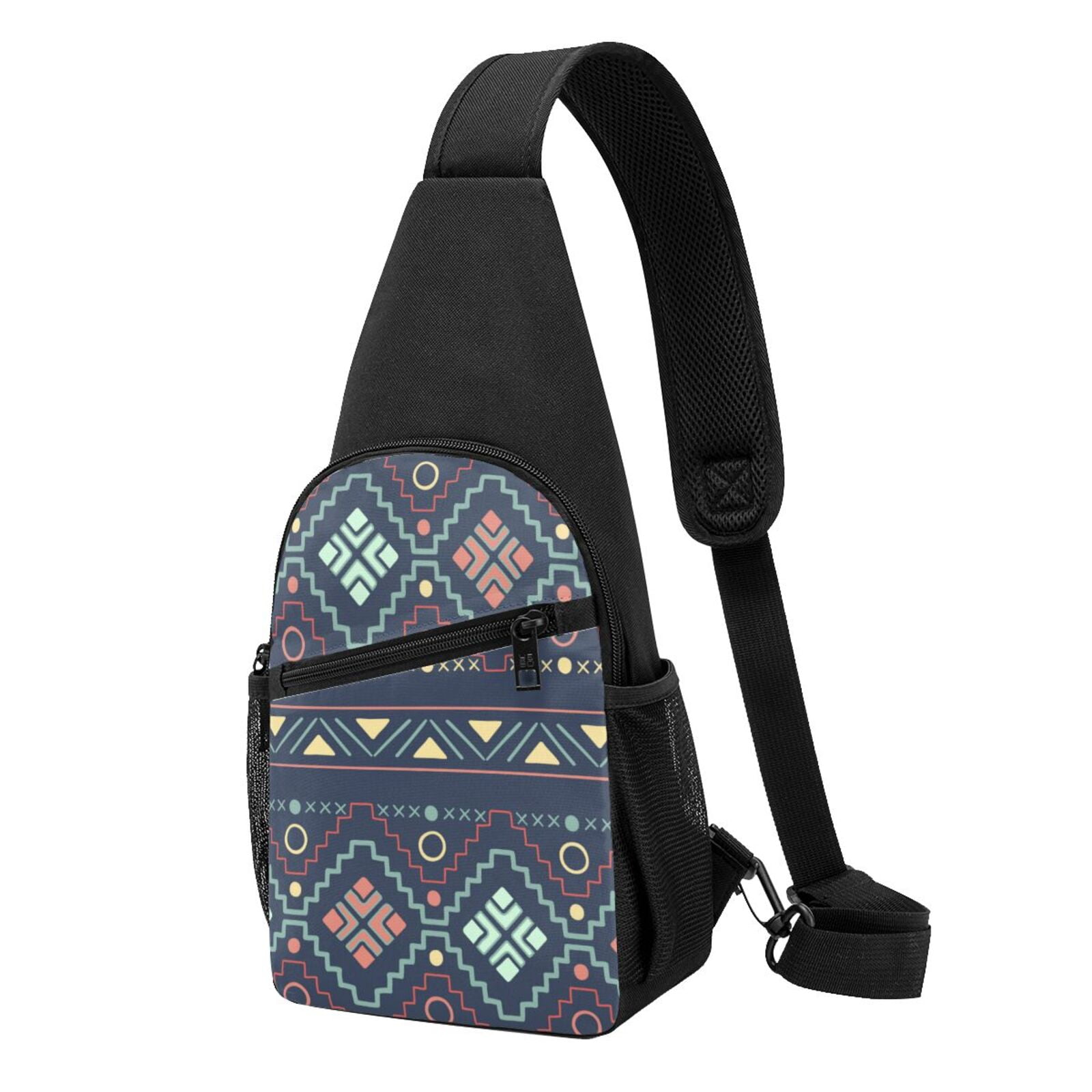 TEQUAN Crossbody Bag Chest Pack, Aztec Ethnic Tribal Style Pattern ...