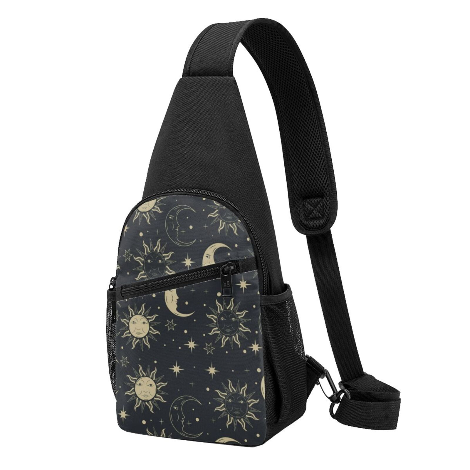 TEQUAN Crossbody Bag Chest Pack, Cartoon Sun Star Moon Blue Pattern ...