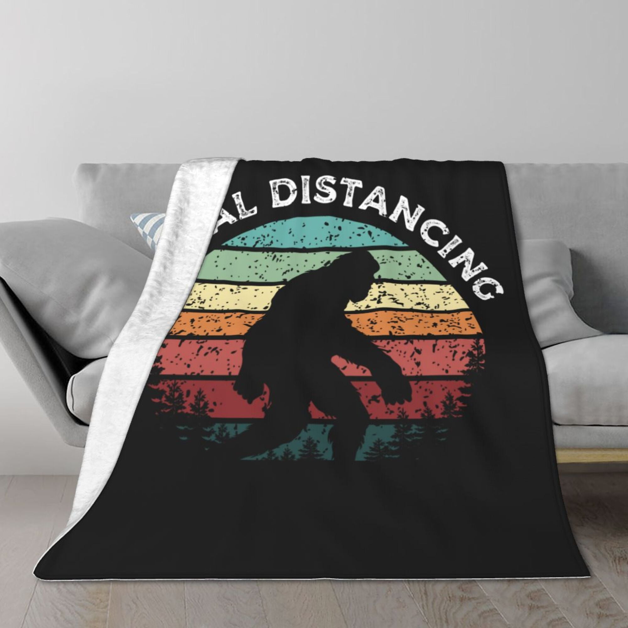 TEQUAN Double Layer Plush Bed Blanket, Big Foot Monster Social ...