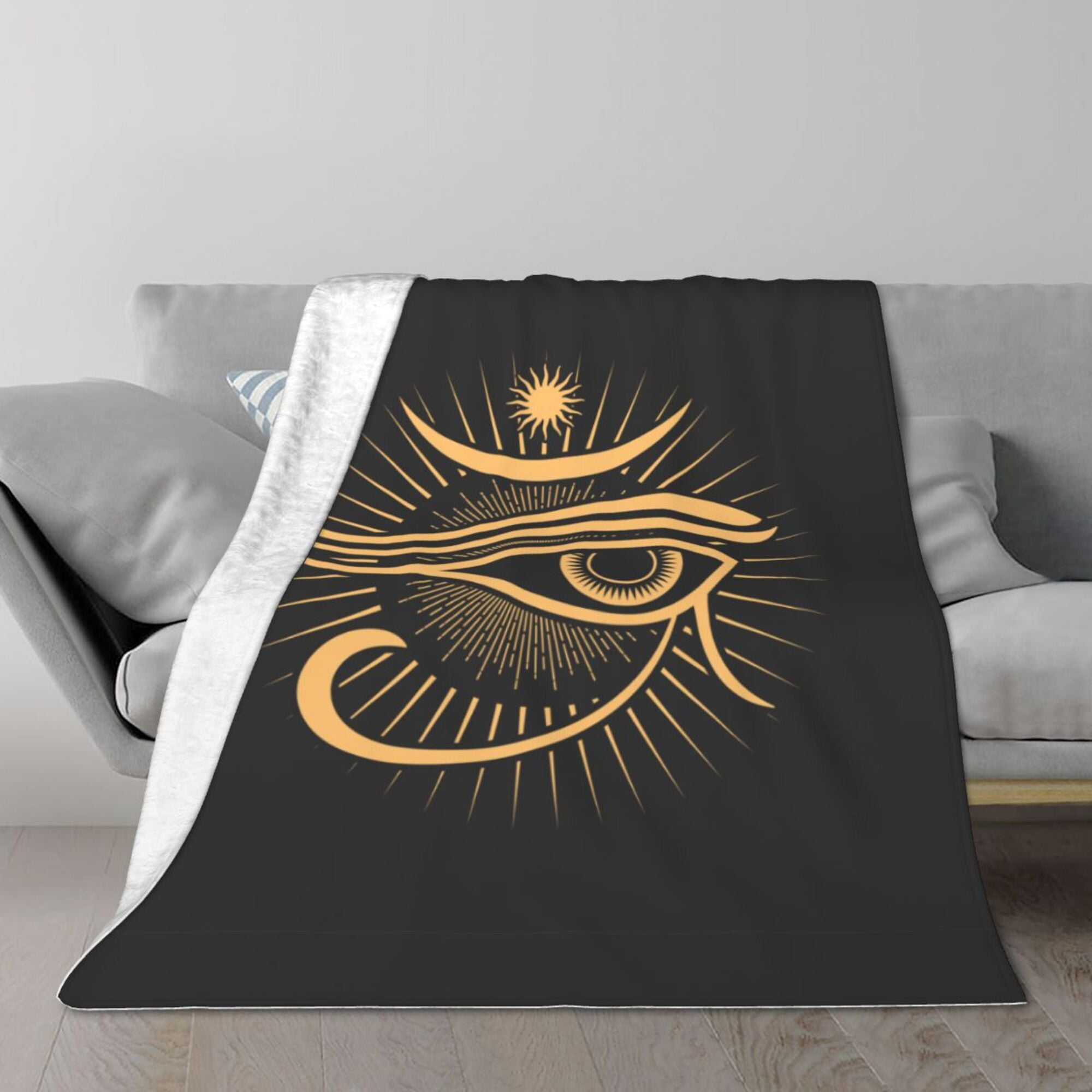 TEQUAN Double Layer Plush Bed Blanket, Magic Evil Seeing Eye Pattern ...