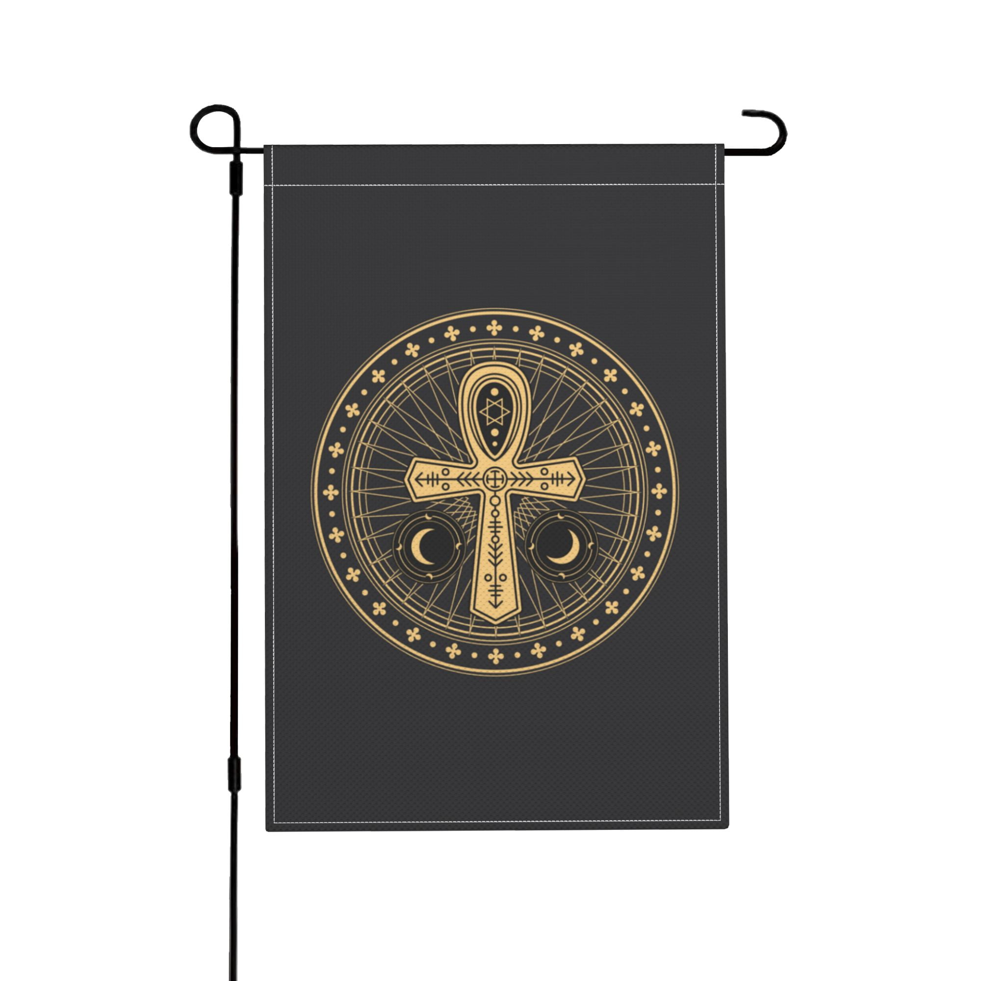 TEQUAN Egyptian Ankh Cross Garden Flags, 18 x 12 inch Double Sided ...