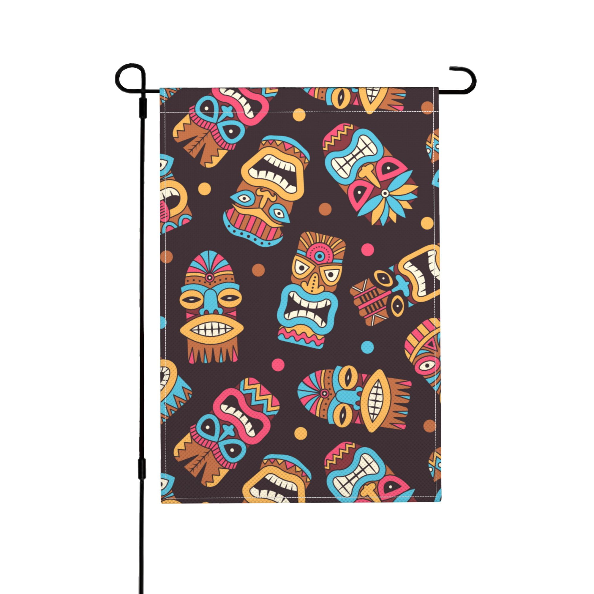 TEQUAN Exotic Tribal Style Tiki Masks Garden Flags, 18 x 12 inch Double ...