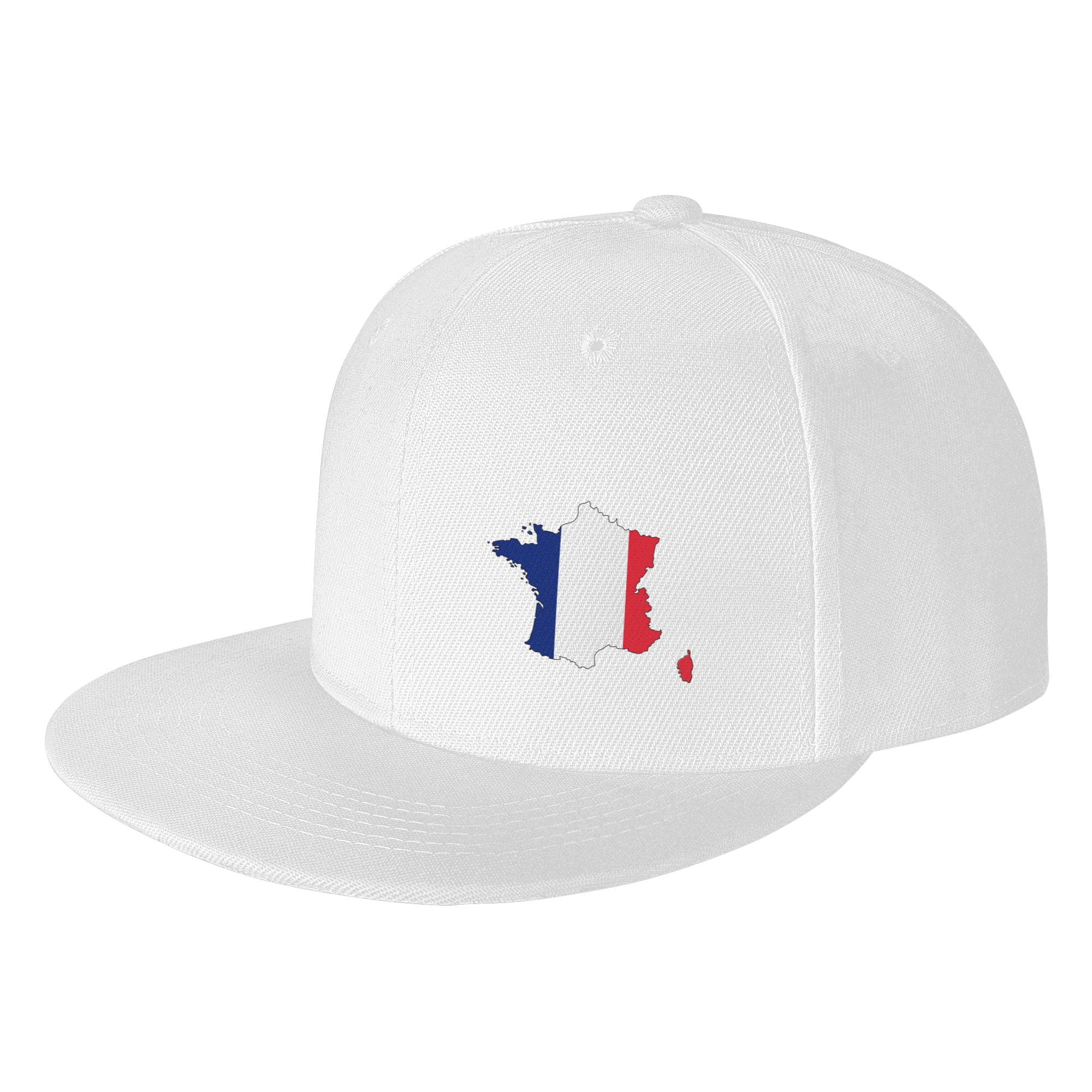 TEQUAN Flat Brim Hat Snapback Hats, France Geography Map Flag Pattern ...