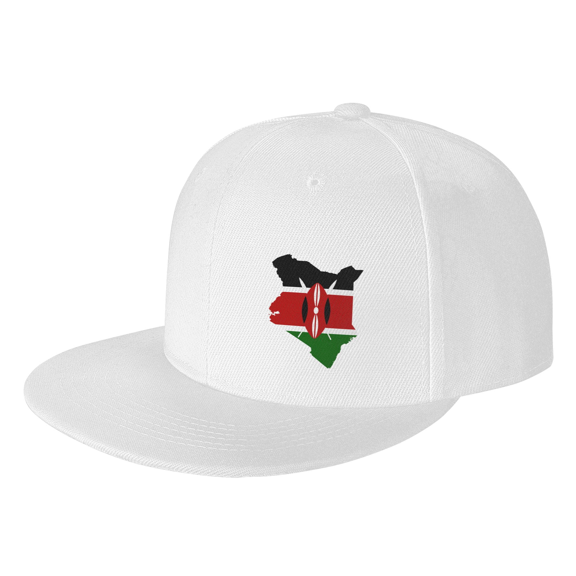 TEQUAN Flat Brim Hat Snapback Hats, Kenya Geography Map Flag Pattern ...