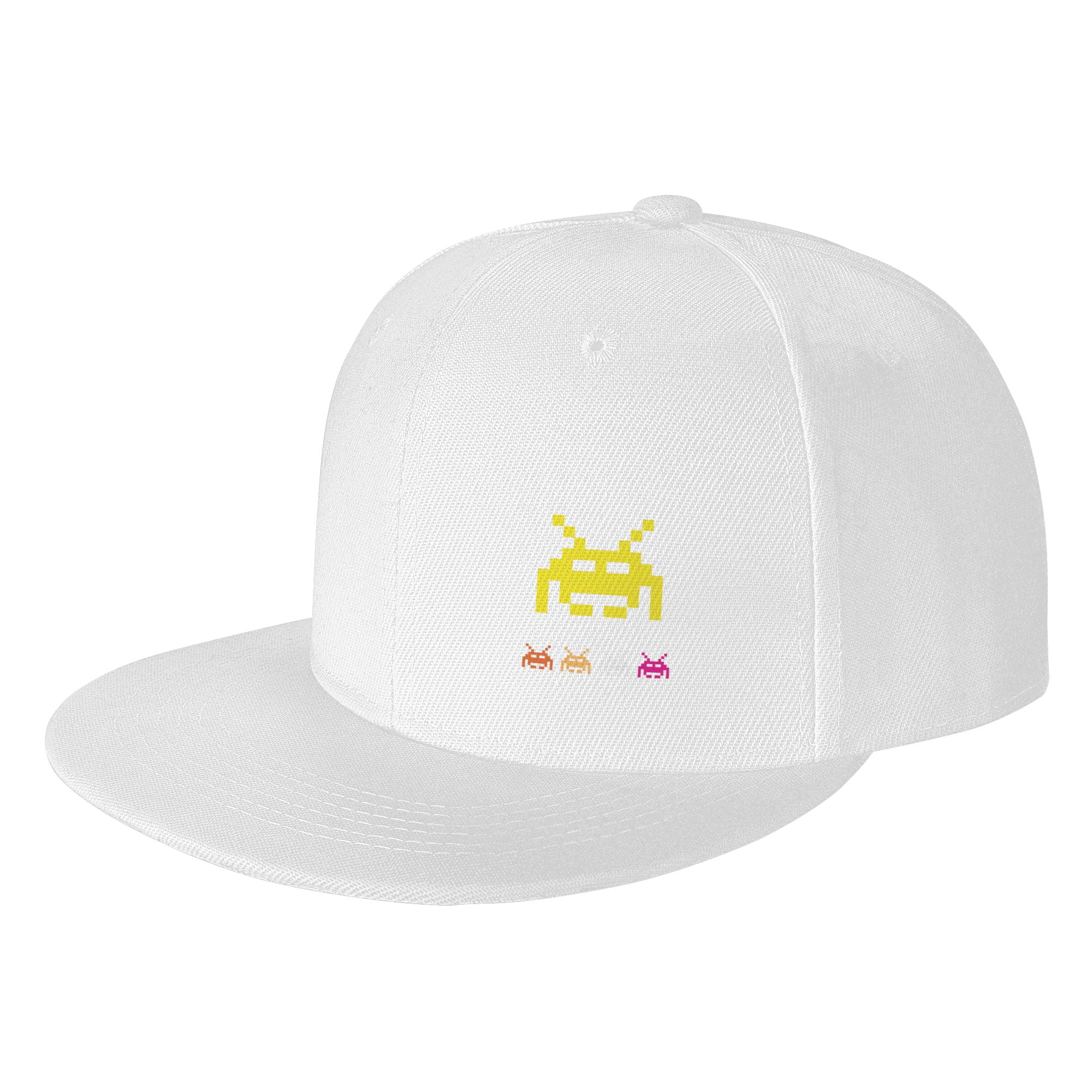 TEQUAN Flat Brim Hat Snapback Hats, UFO Invader Alien Space Game ...