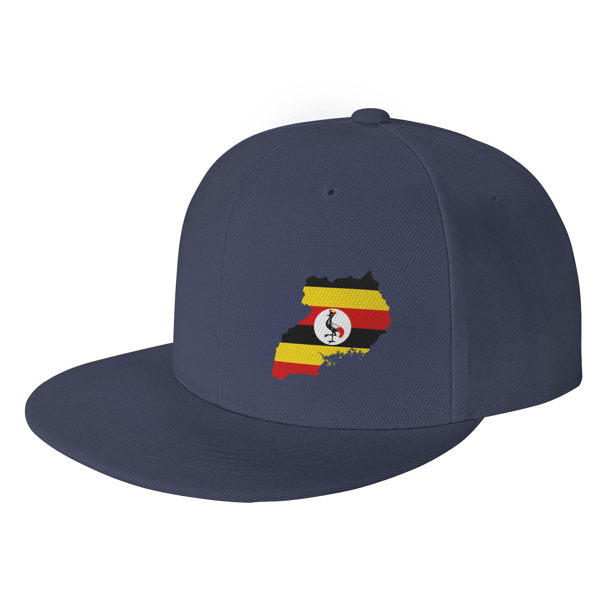 TEQUAN Flat Brim Hat Snapback Hats, Uganda Geography Map Flag Pattern ...
