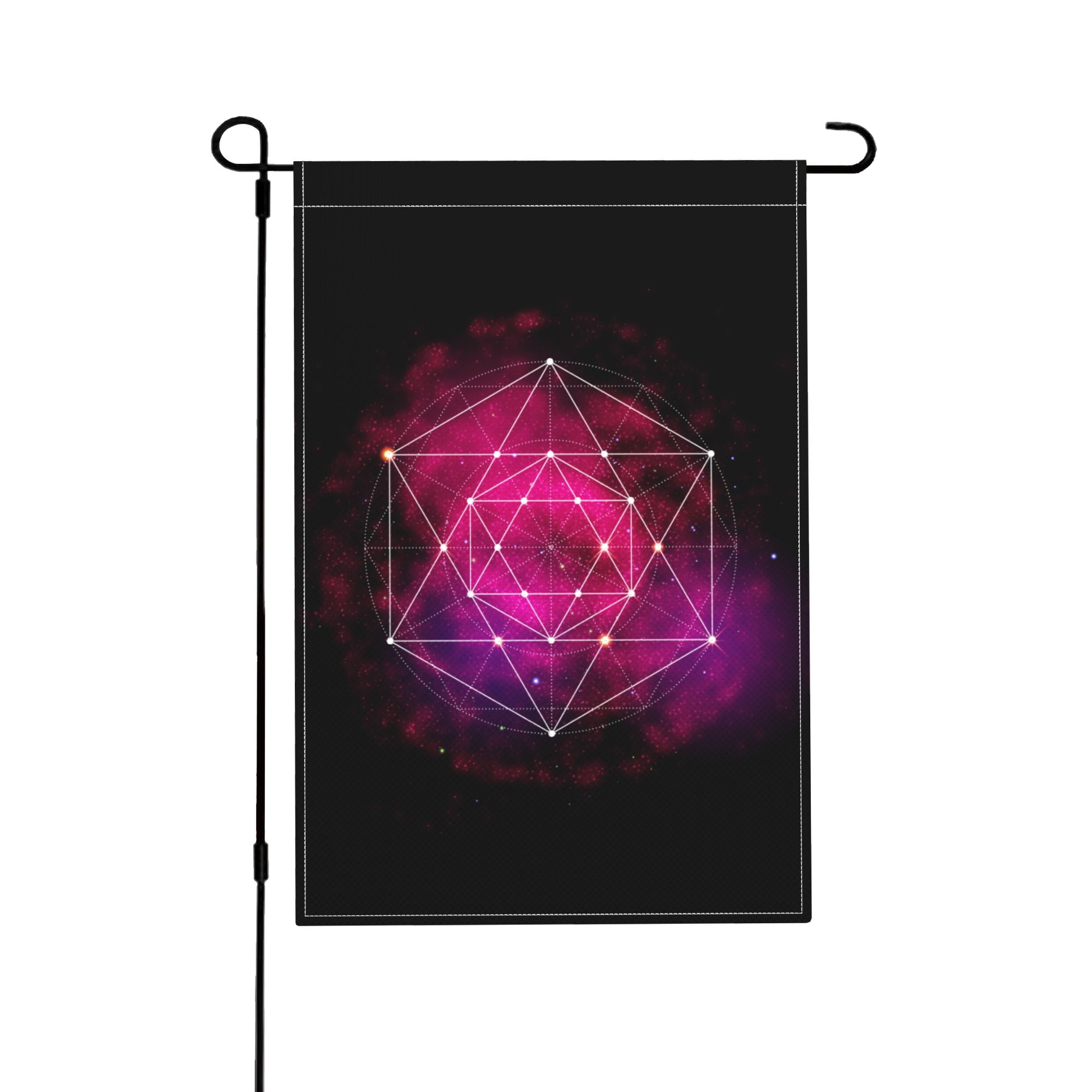 TEQUAN Flower of Life Geometry Garden Flags, 18 x 12 inch Double Sided Linen Outdoor Flag for ...