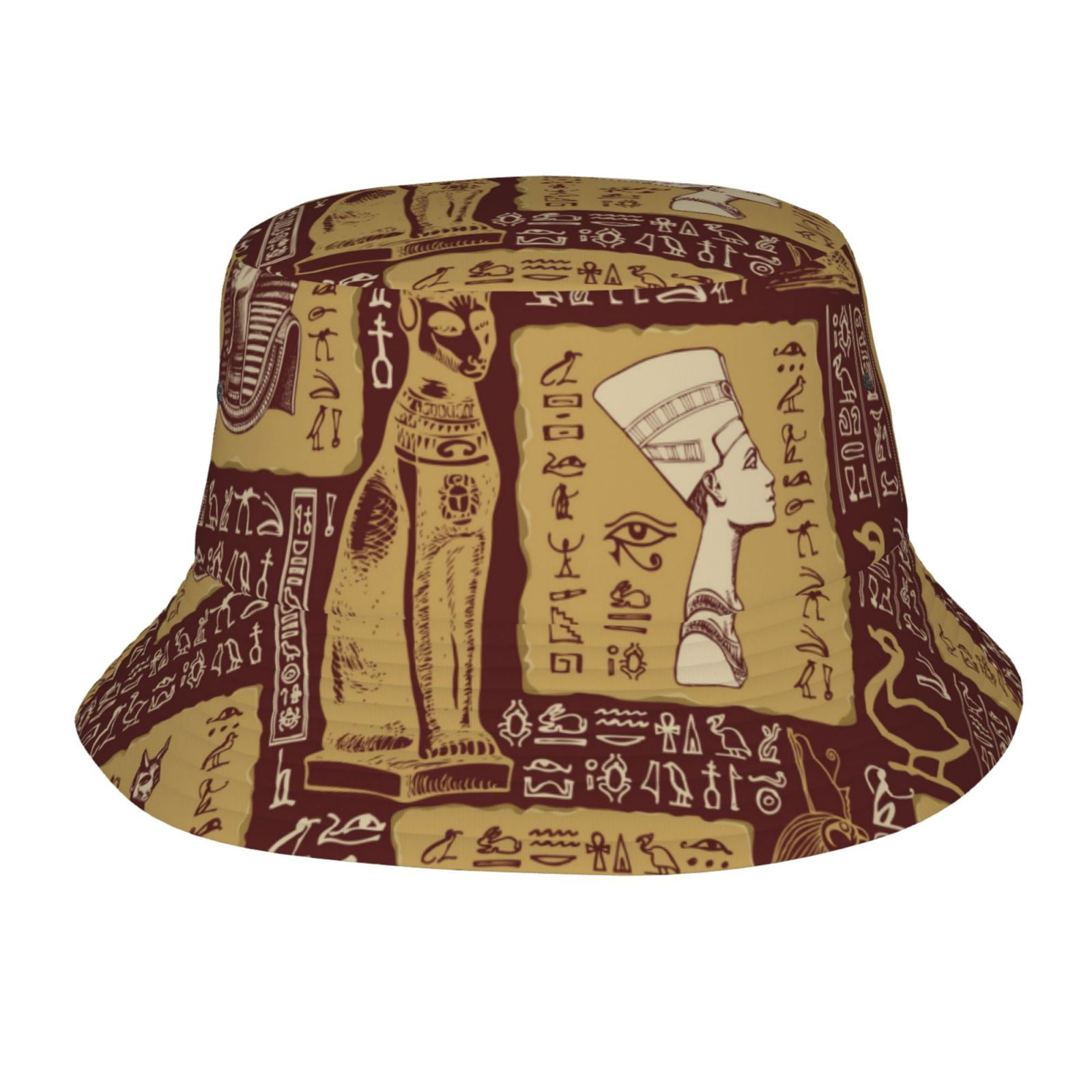 TEQUAN Foldable Polyester Adult Bucket Hat Ancient Egyptian Hieroglyphs ...