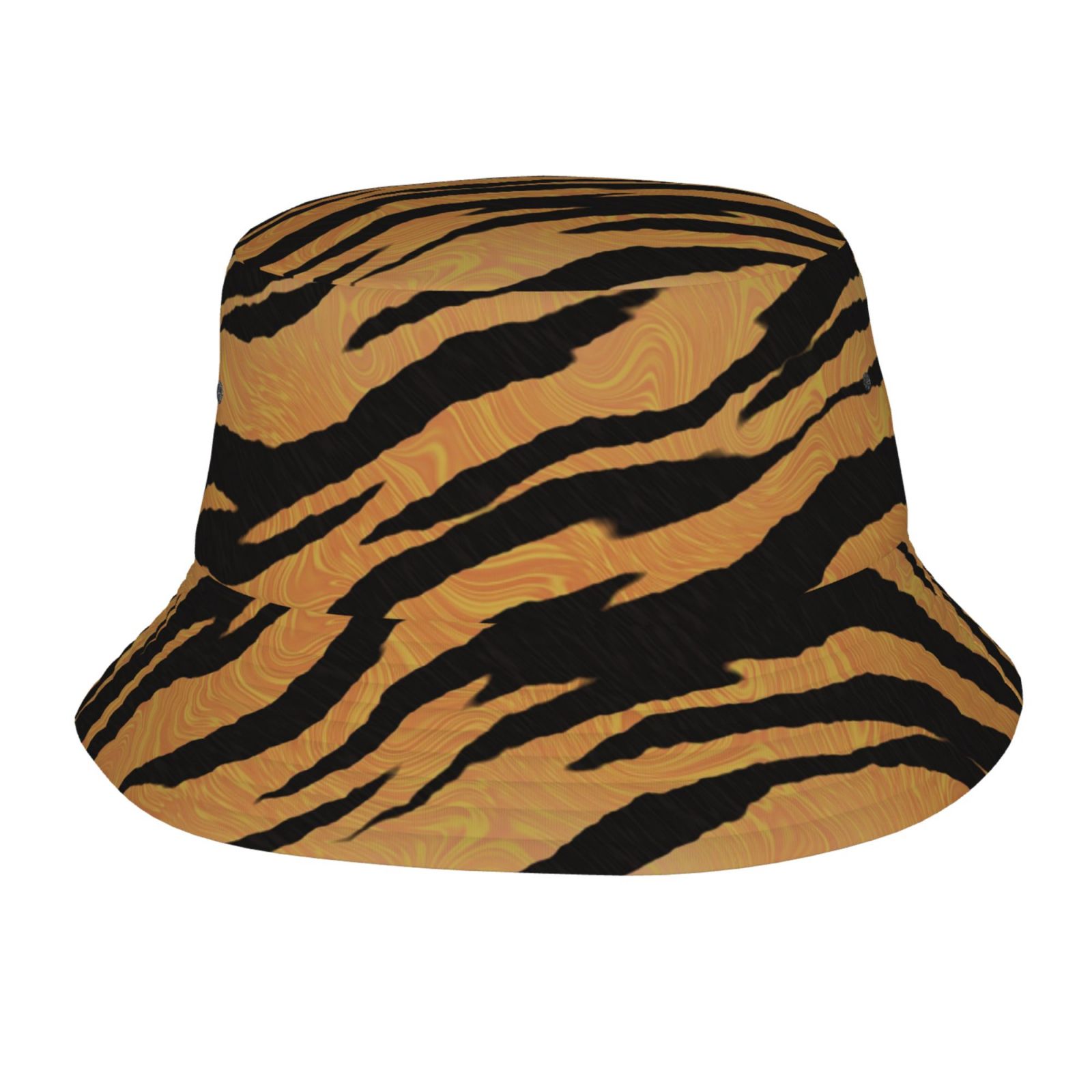 TEQUAN Foldable Polyester Adult Bucket Hat Brown Tiger Stripe Prints ...