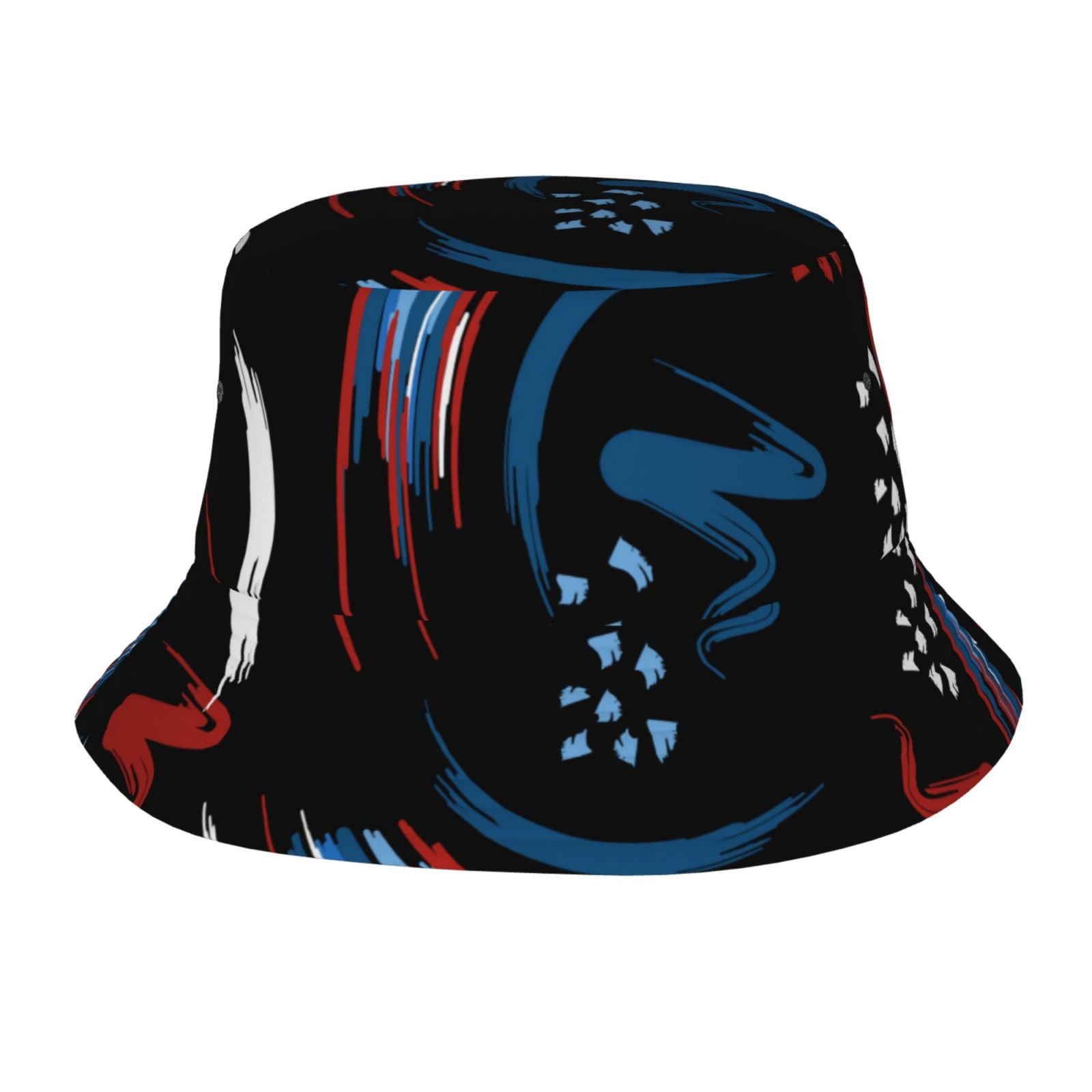 TEQUAN Foldable Polyester Adult Bucket Hat Colorful Brushes Strokes ...