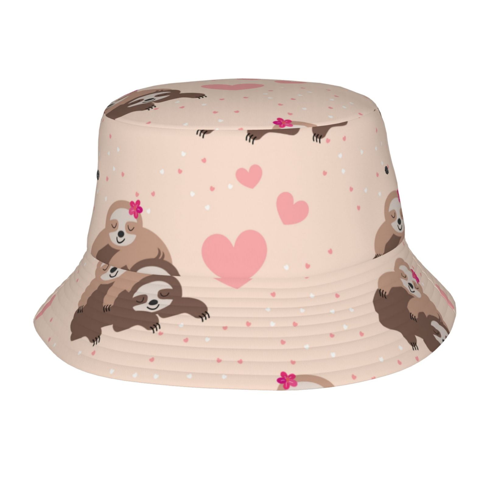 TEQUAN Foldable Polyester Adult Bucket Hat Cute Romantic Couple Sloth ...
