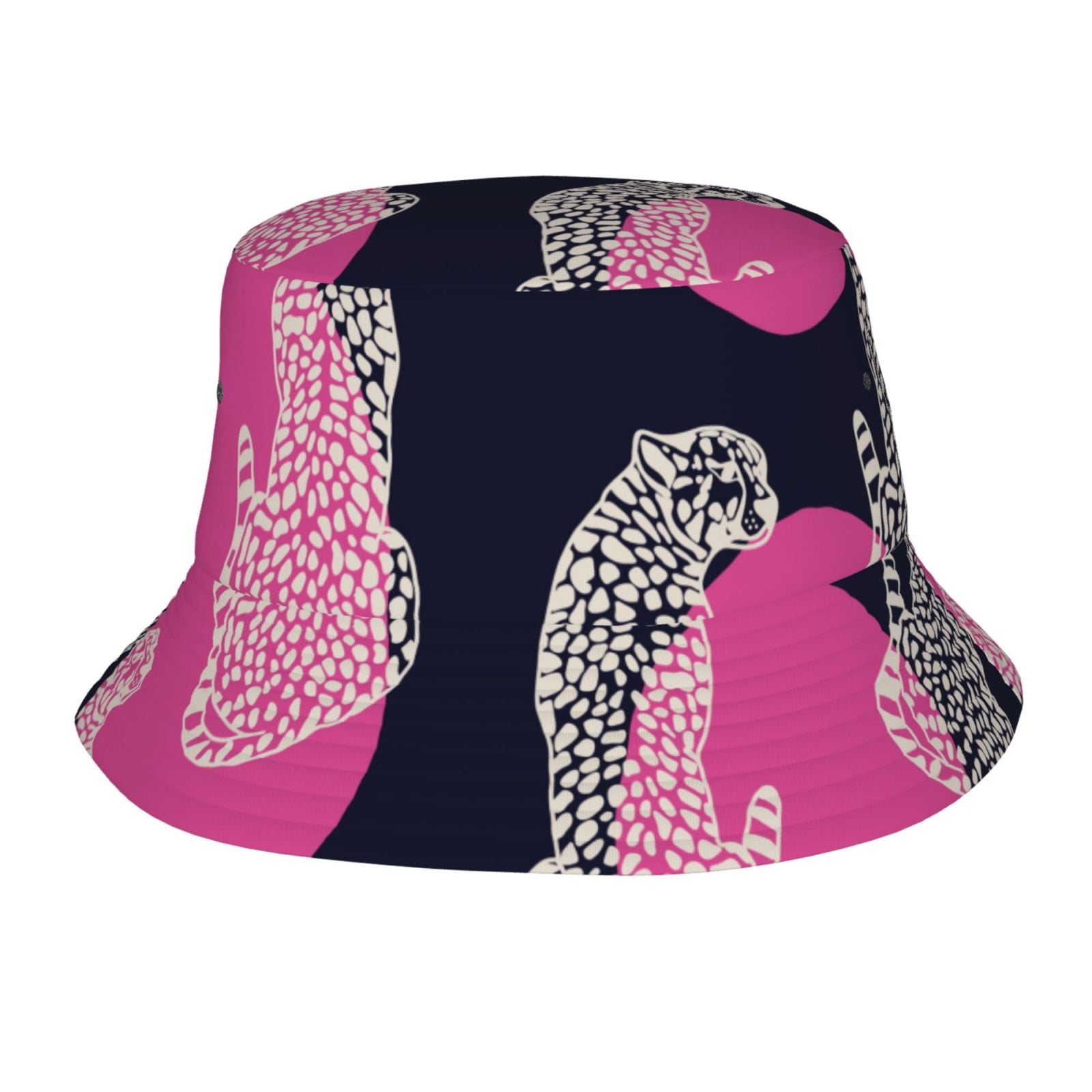 TEQUAN Foldable Polyester Adult Bucket Hat Vintage Animal Print Leopard ...