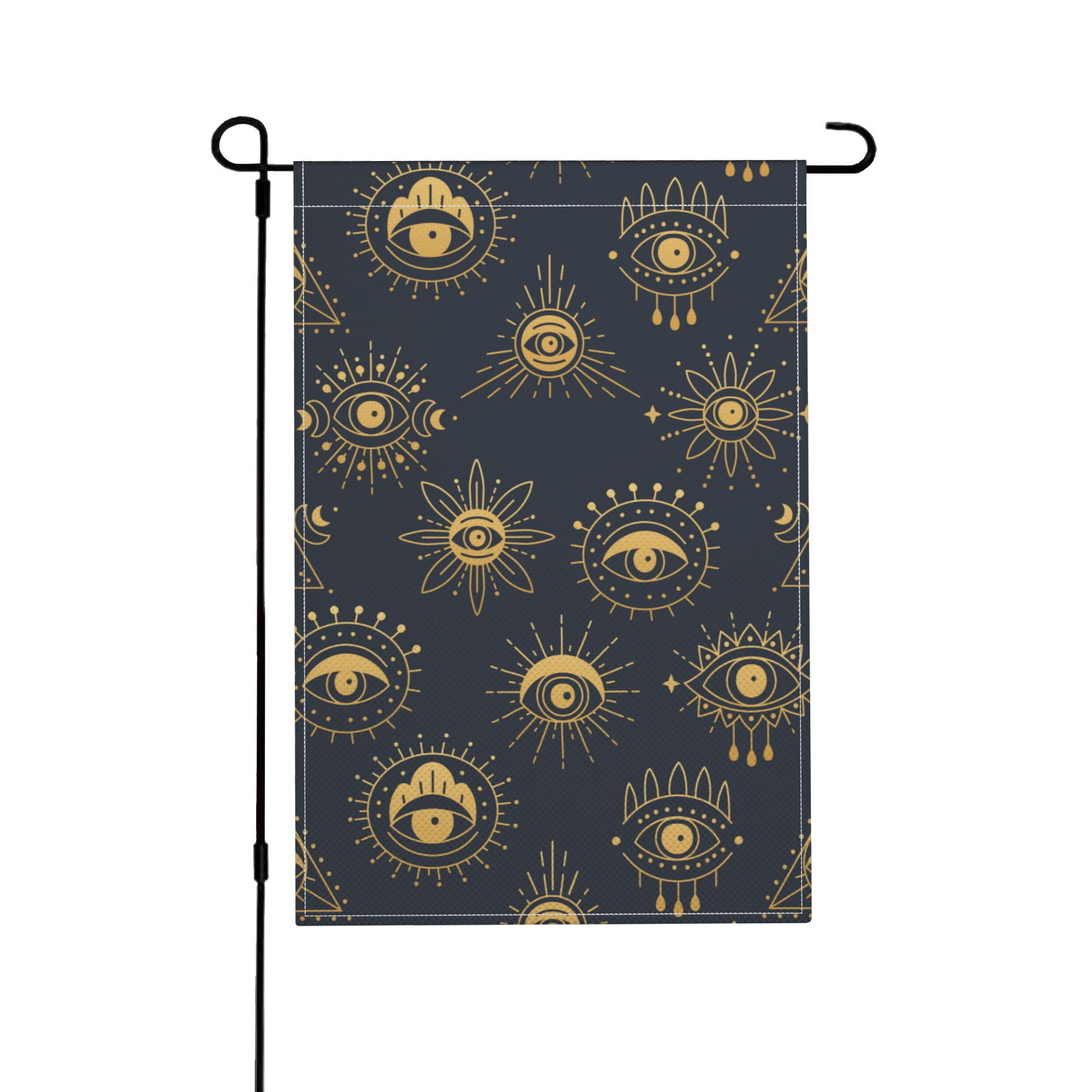 TEQUAN Gold Evil Talisman Eyes Garden Flags, 18 x 12 inch Double Sided ...