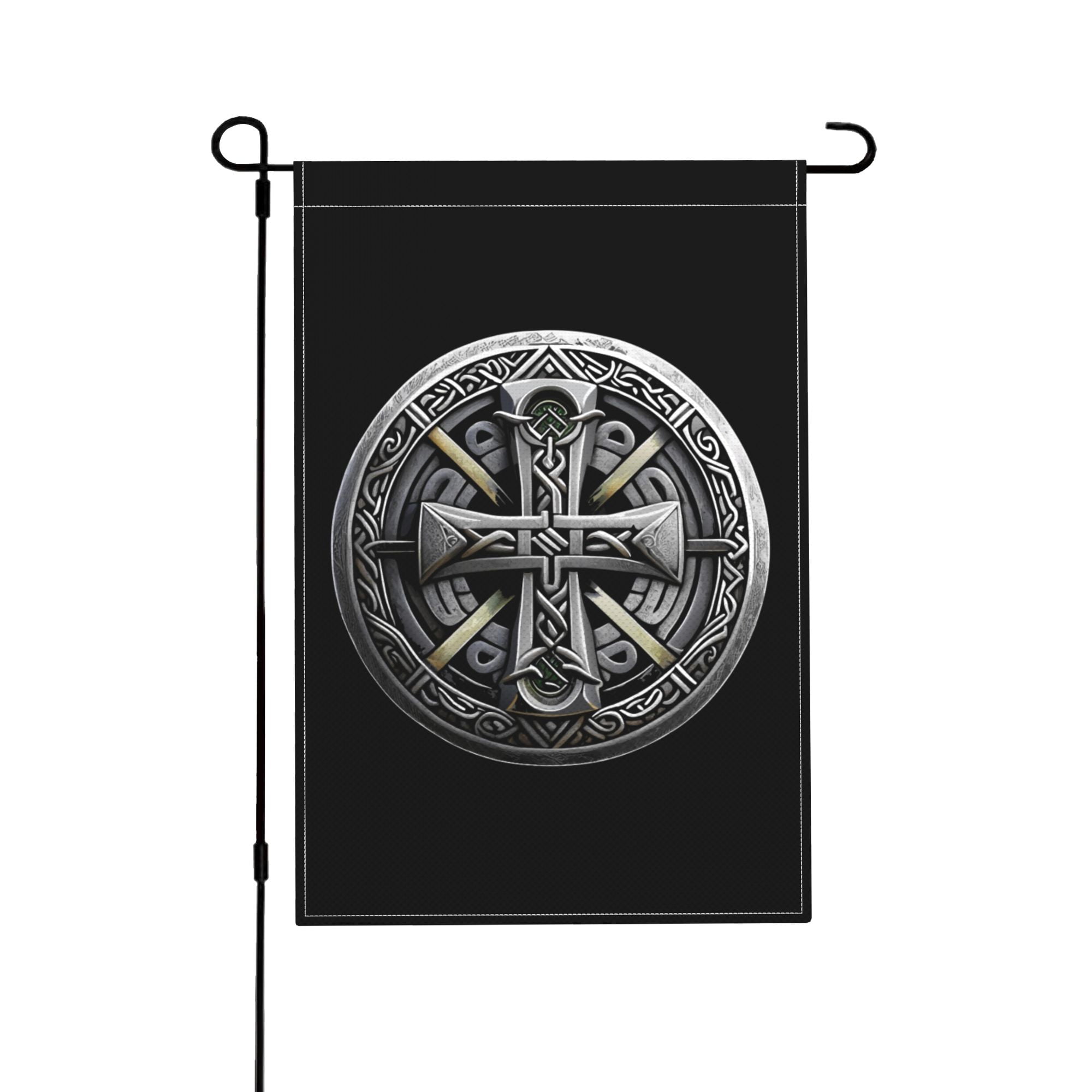 TEQUAN Goth Celtic Cross Garden Flags, 18 x 12 inch Double Sided Linen ...