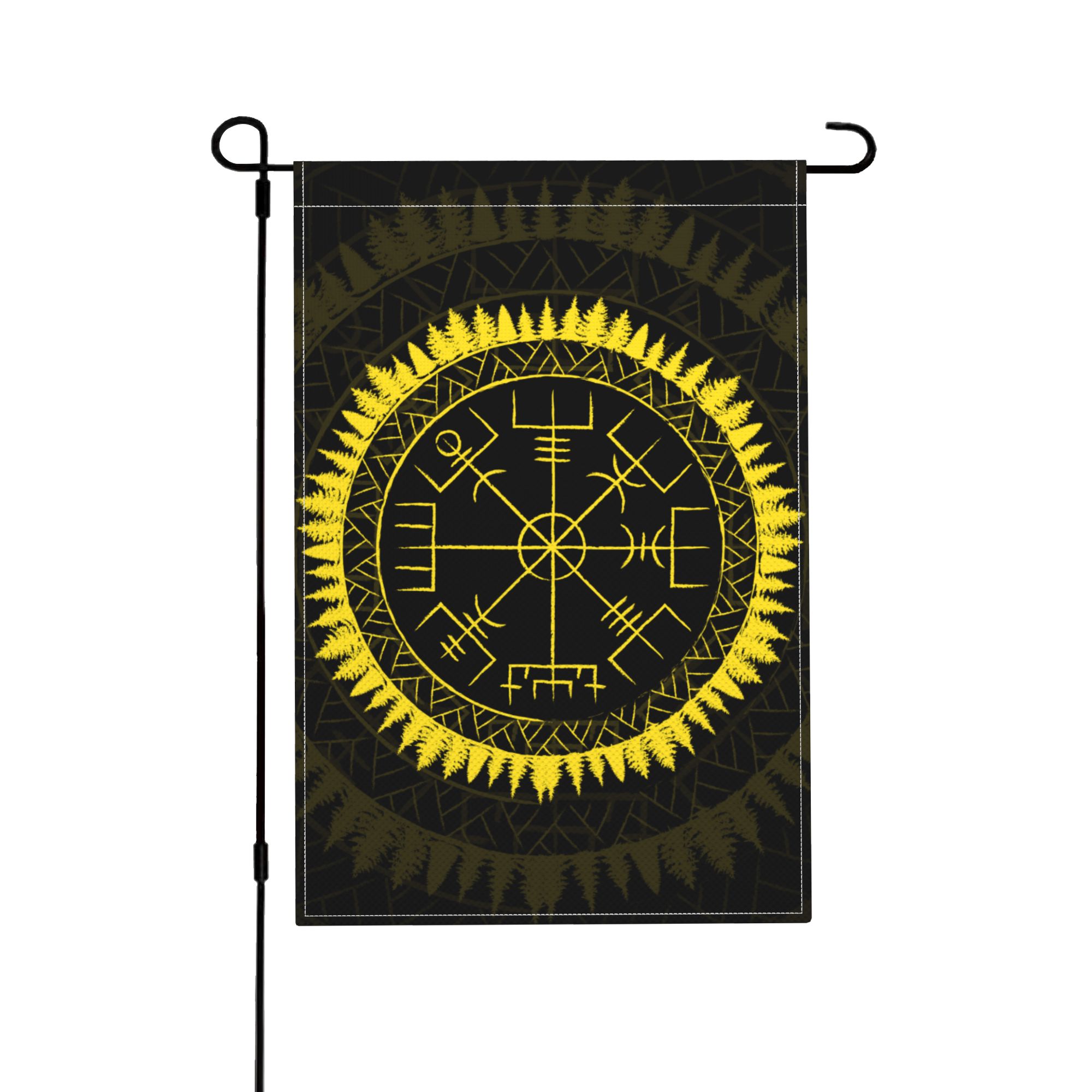TEQUAN Gothic Mystical Viking Symbol Yellow Garden Flags, 18 x 12 inch ...