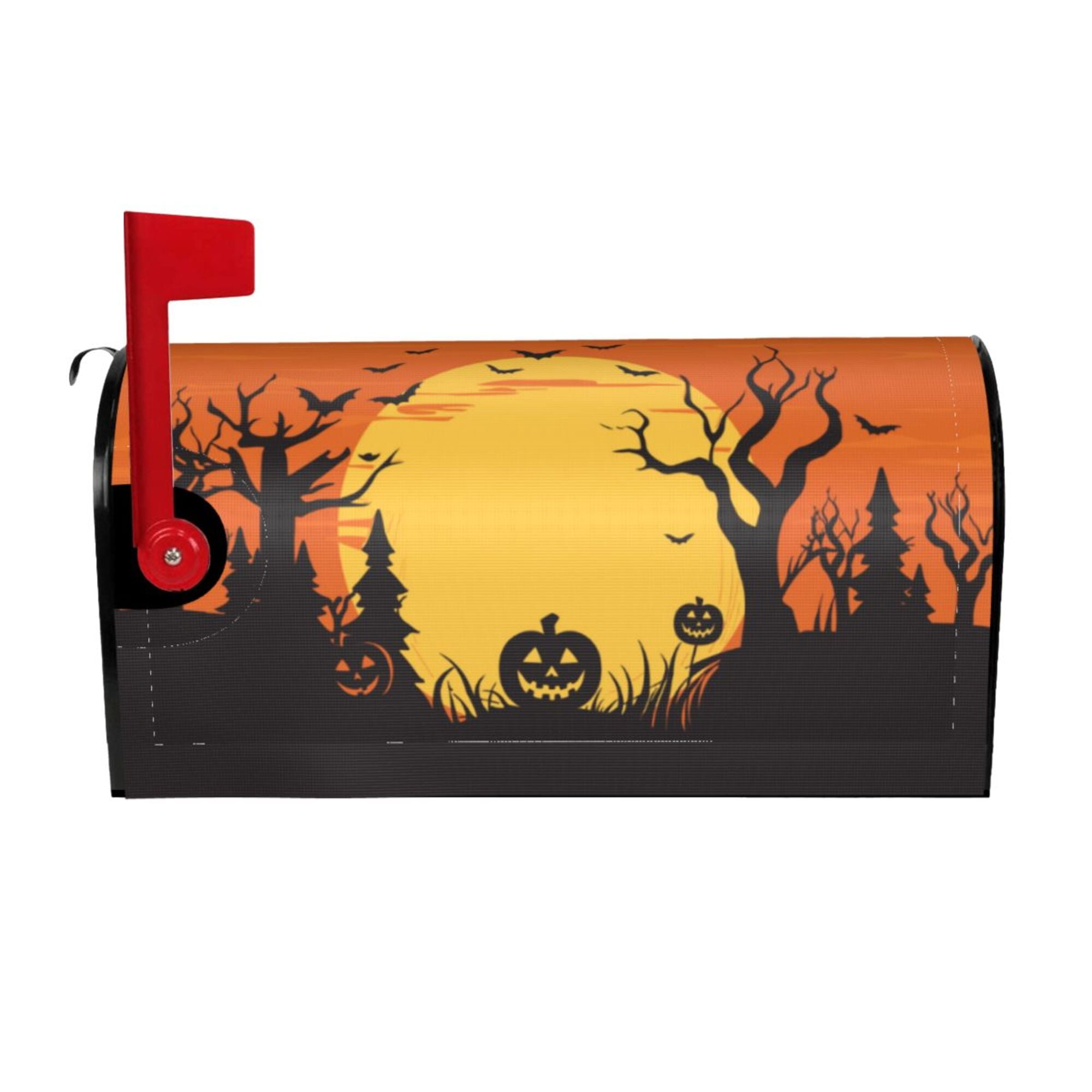 TEQUAN Halloween Evil Pumpkin Face Magnetic Mailbox Cover, Mailbox ...