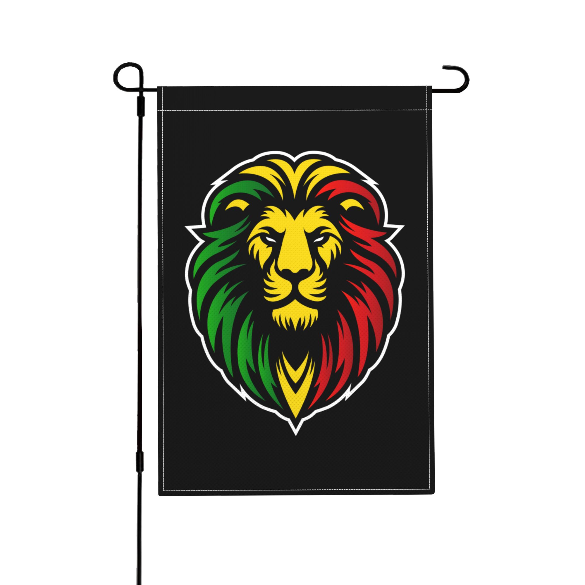TEQUAN Jamaican Rasta Lion Head Garden Flags, 18 x 12 inch Double Sided ...