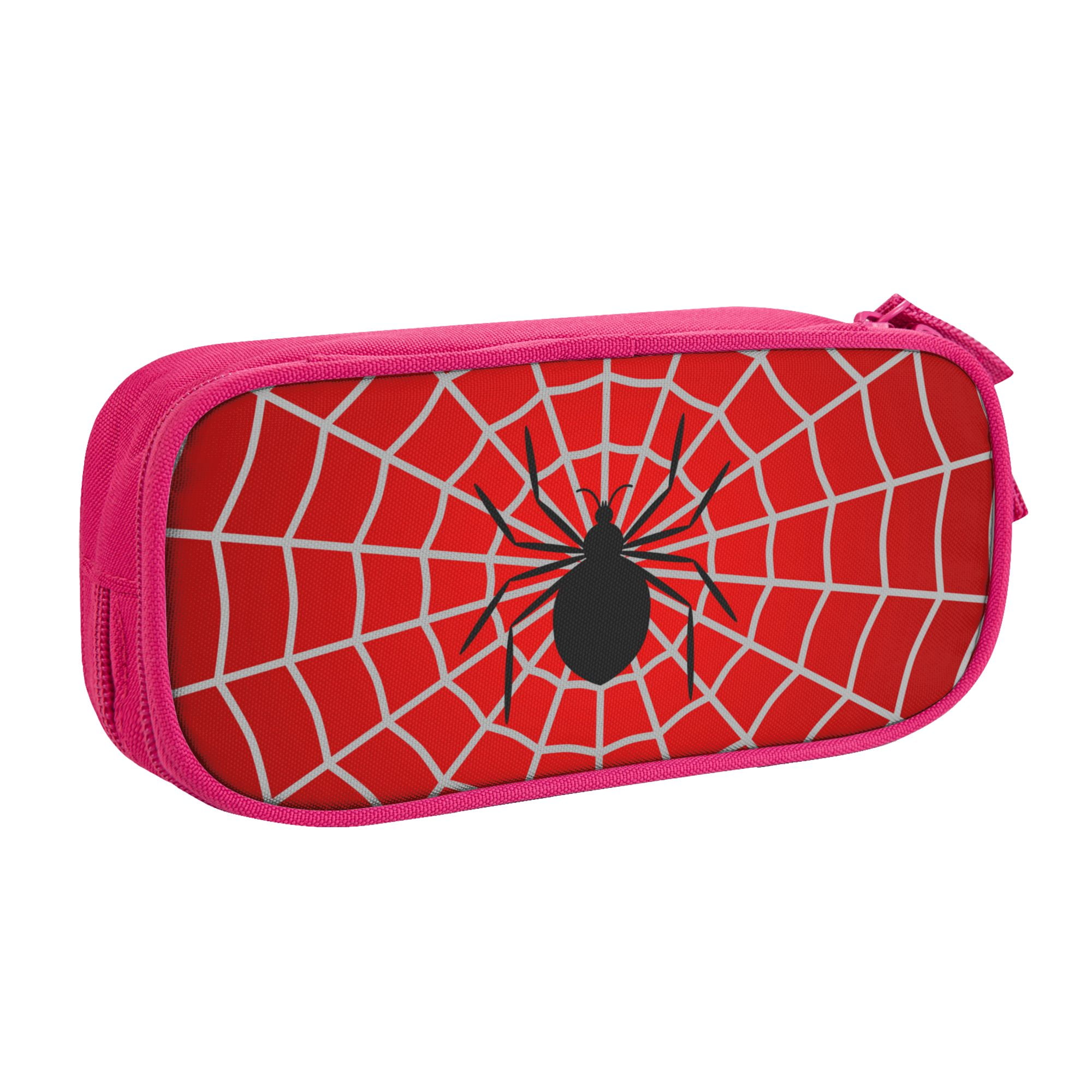 TEQUAN Large Capacity Pencil Case, Abstract Red Spider Web Pattern ...