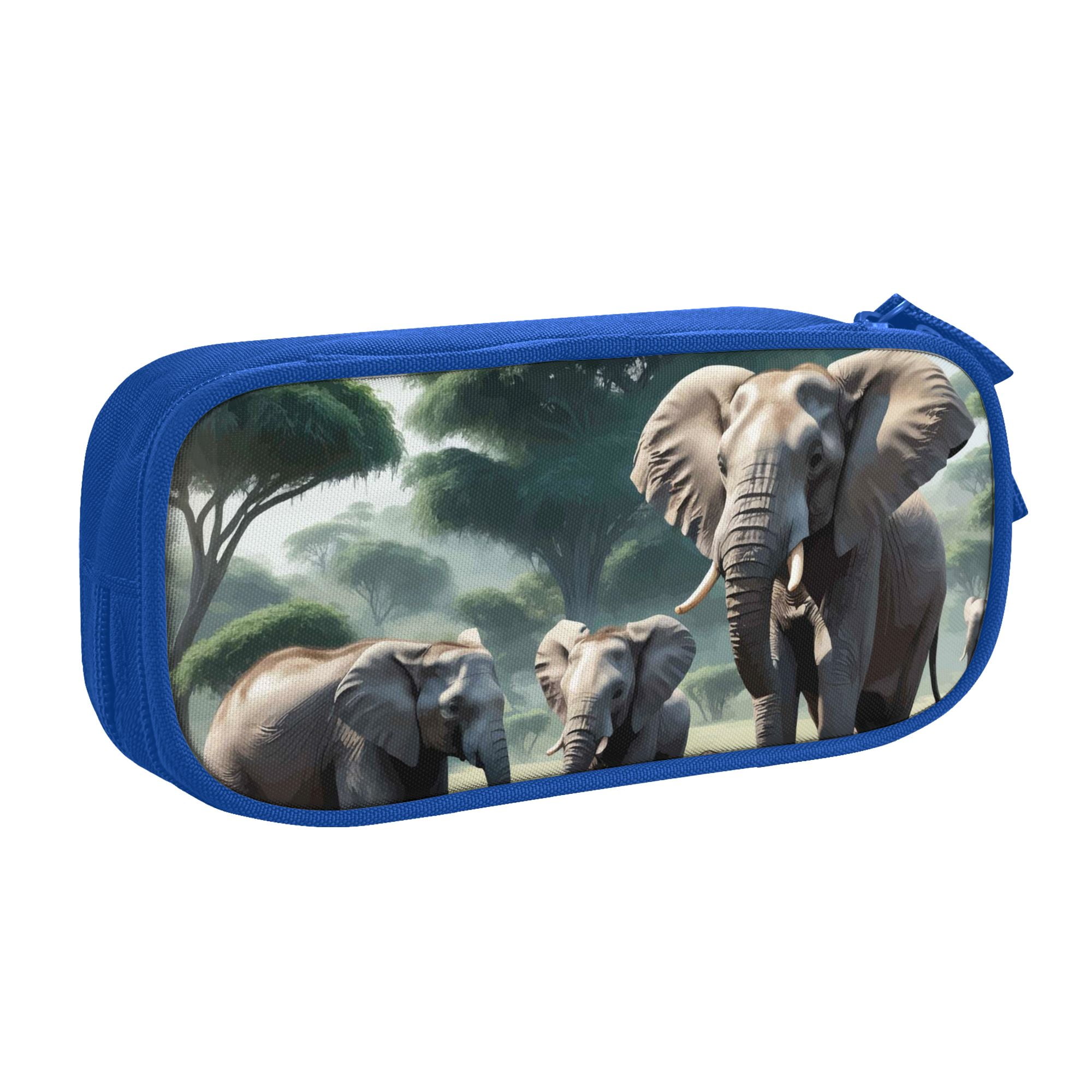TEQUAN Large Capacity Pencil Case, African Elephant Animals Pattern ...