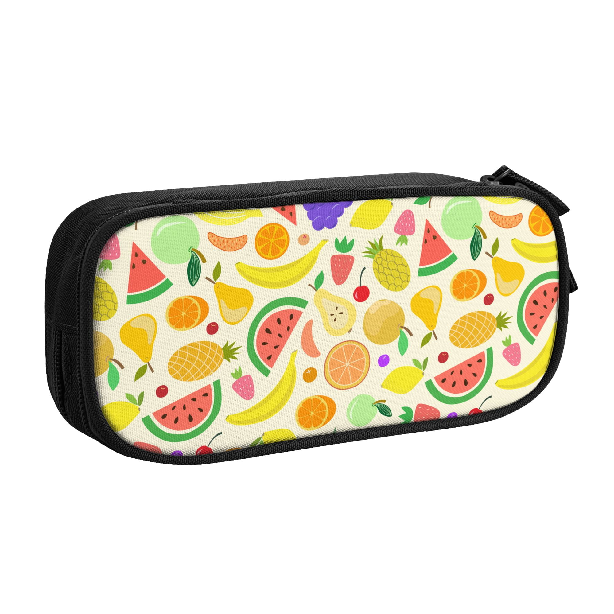 TEQUAN Large Capacity Pencil Case, Carton Flat Tropical Fruits Pattern ...