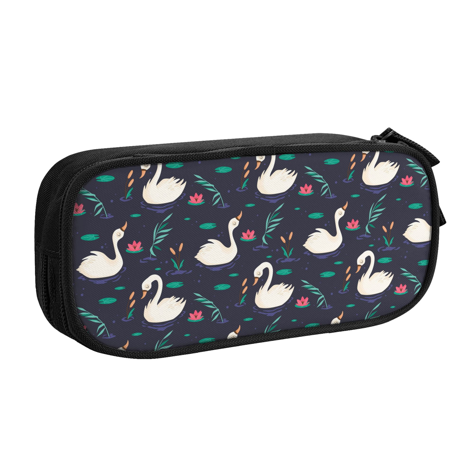 TEQUAN Large Capacity Pencil Case, Cute Bird Swans Pattern Pencil Pouch ...