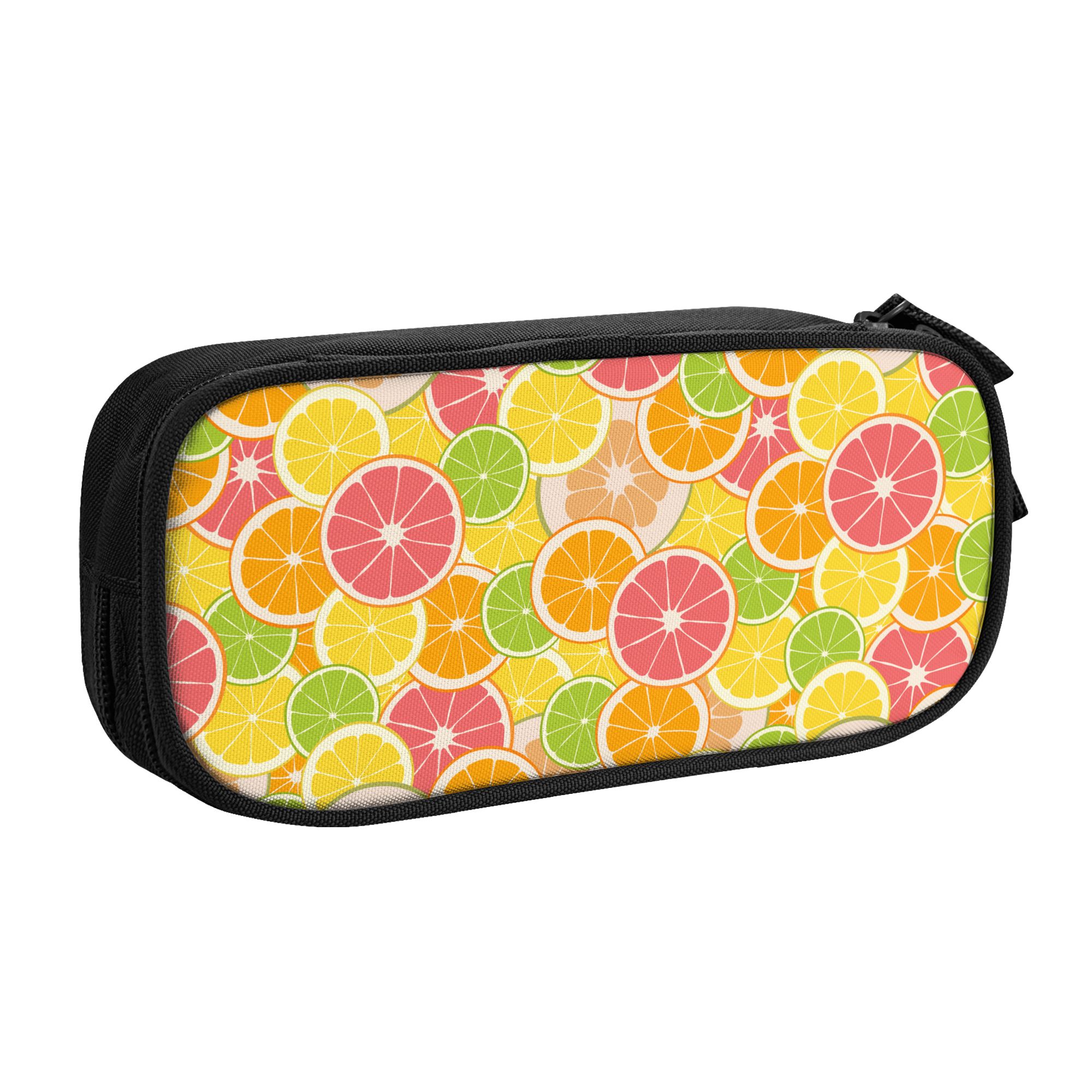 TEQUAN Large Capacity Pencil Case, Cute Lemon Orange Fruits Pattern ...