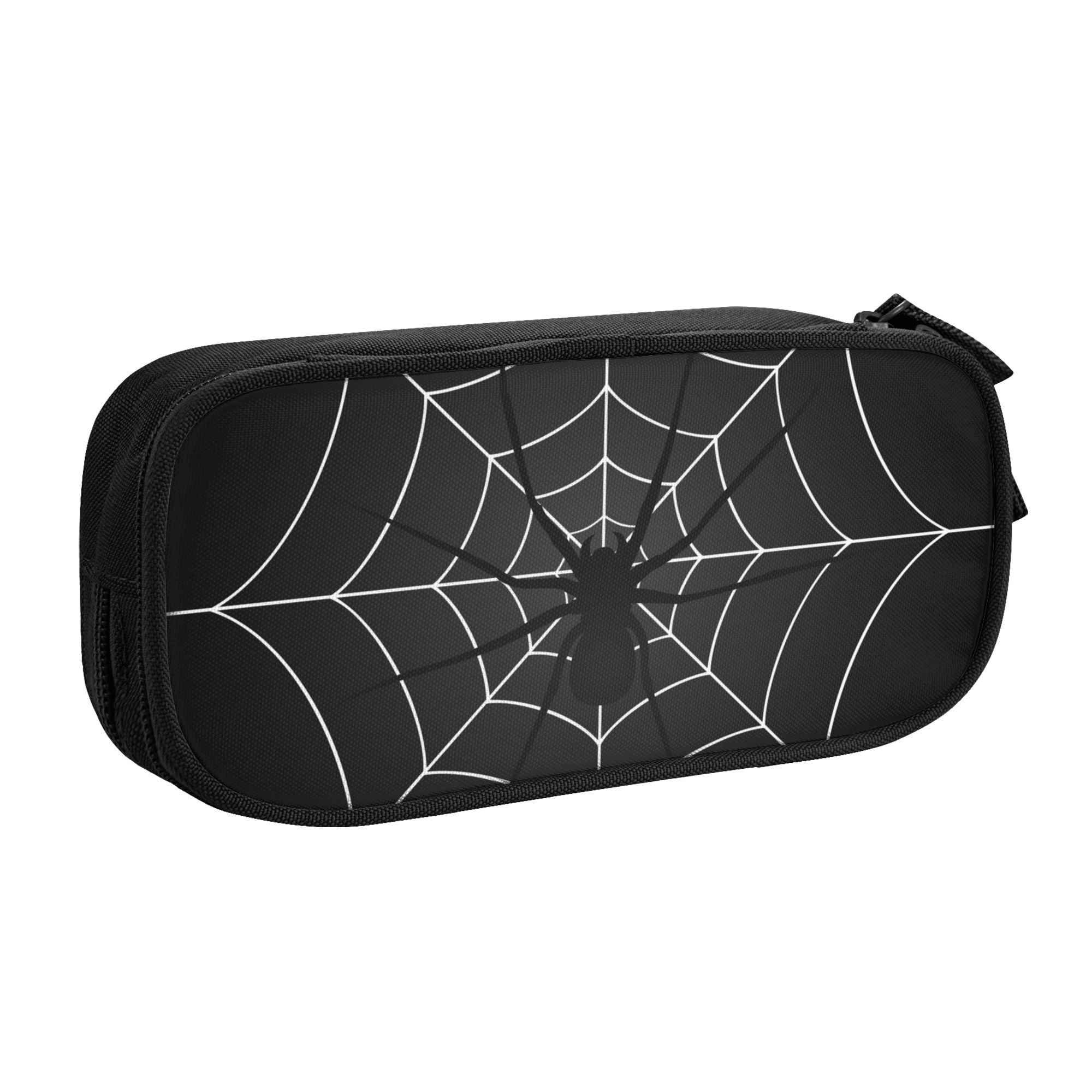 TEQUAN Large Capacity Pencil Case, Dark Gray Spider Web Halloween ...