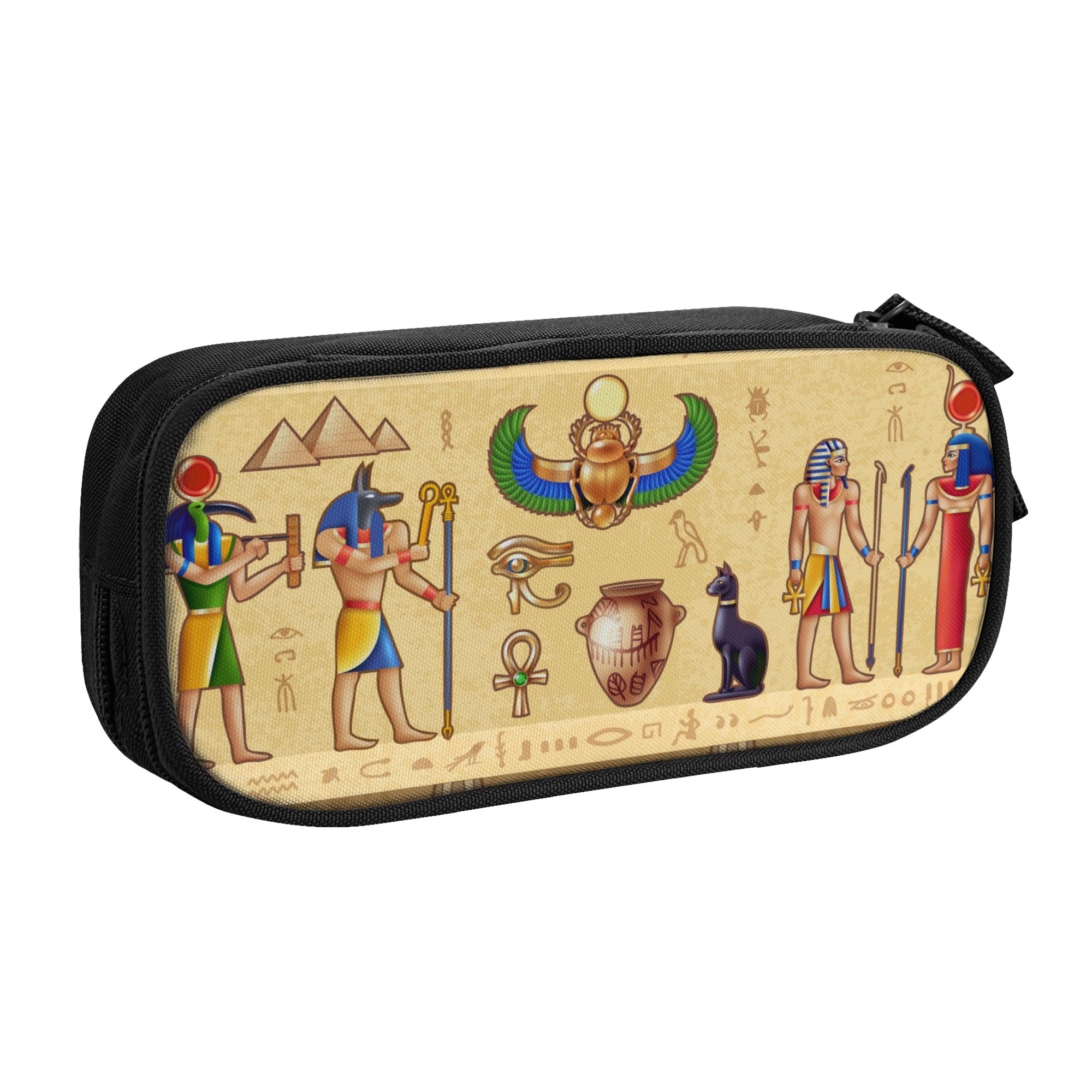 TEQUAN Large Capacity Pencil Case, Golden Ancient Egyptian Elements ...
