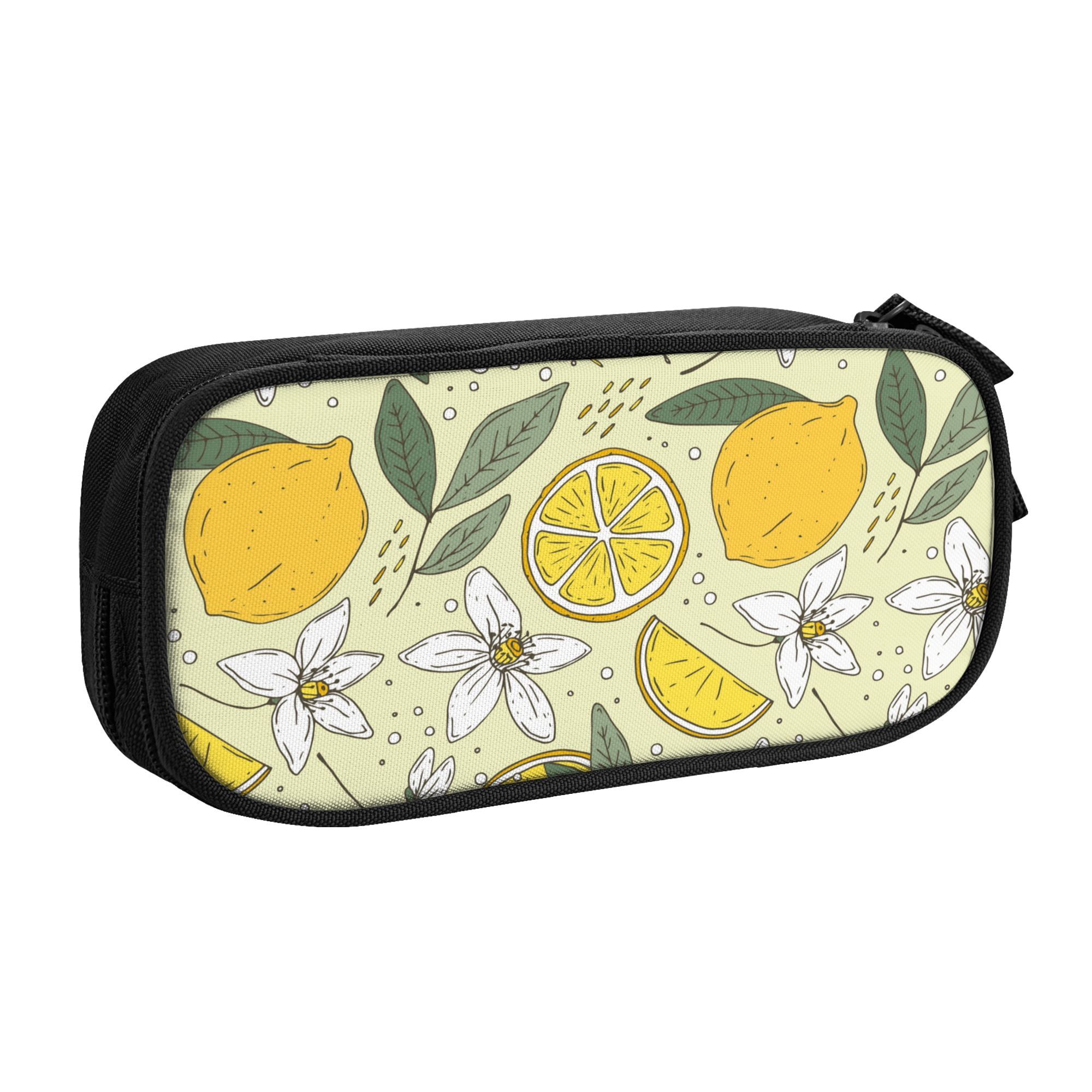 TEQUAN Large Capacity Pencil Case, Hand Drawn Lemon Fruit Floral ...