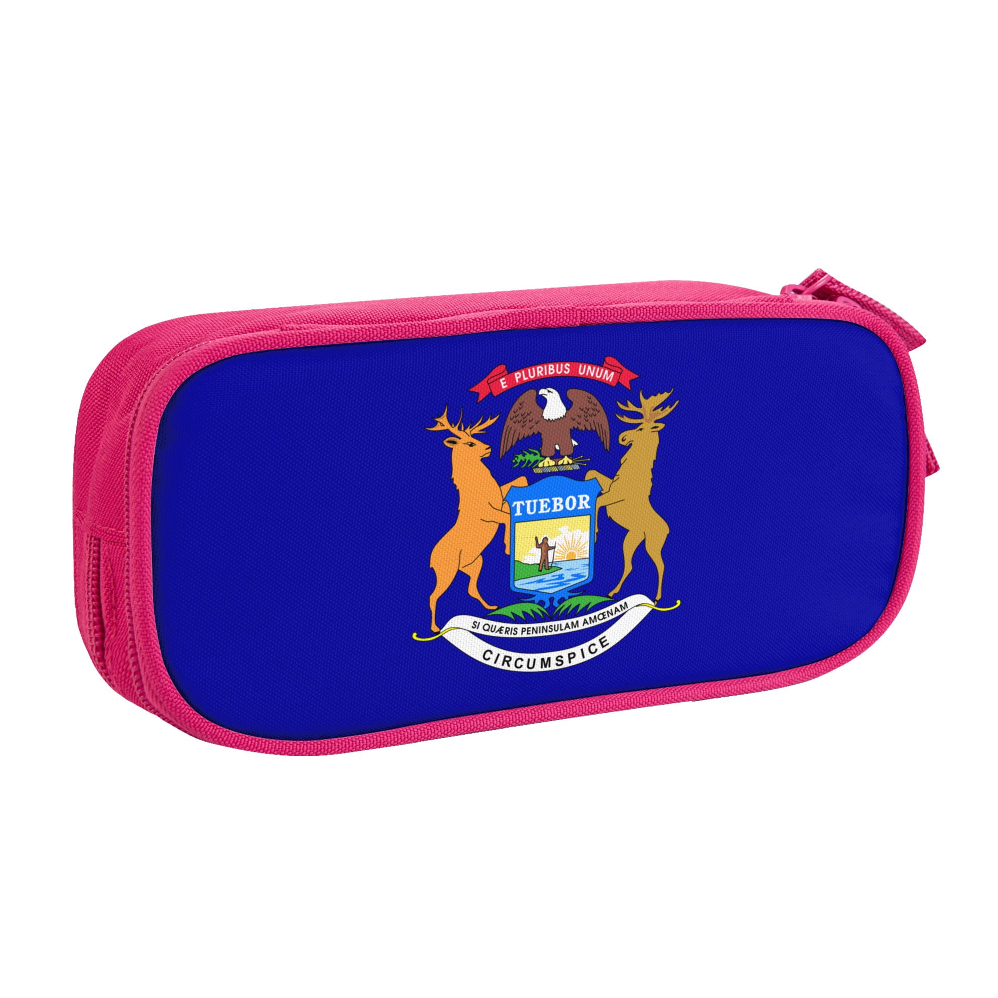 TEQUAN Large Capacity Pencil Case, Michigan State Seal Flag Pattern ...