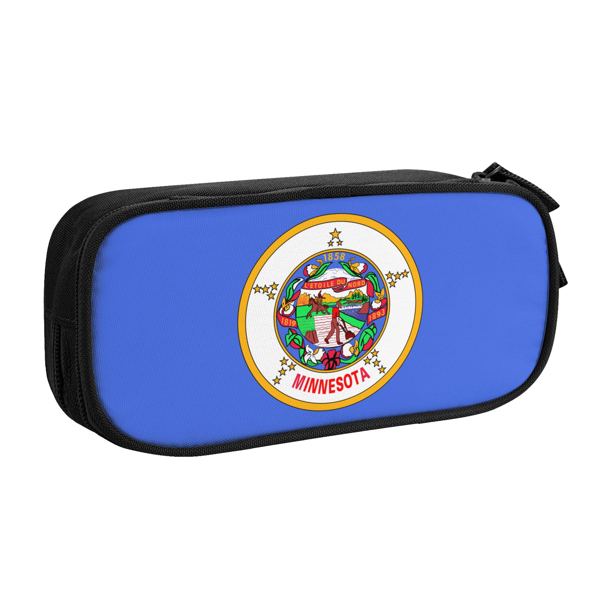 TEQUAN Large Capacity Pencil Case, Minnesota State Seal Flag Pattern ...