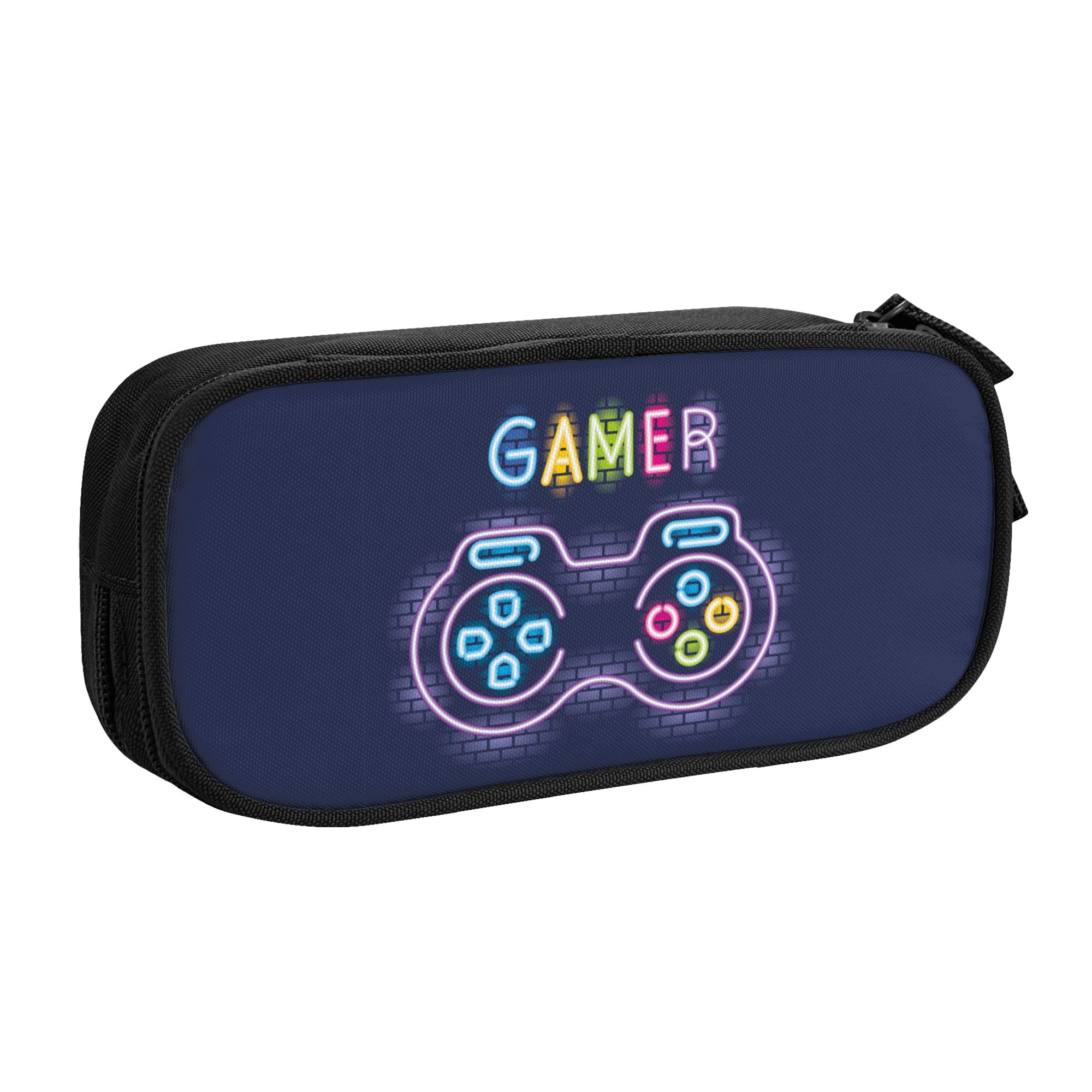 TEQUAN Large Capacity Pencil Case, Neon Gamepad Gamer Sign Pattern ...