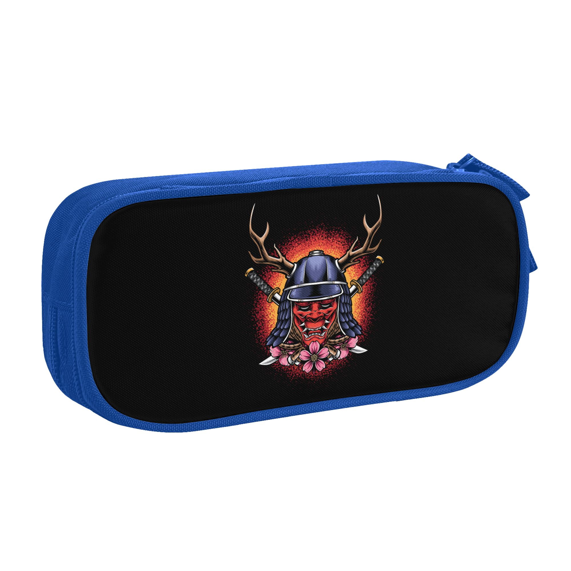 TEQUAN Large Capacity Pencil Case, Oni Mask Samurai Pattern Pencil ...
