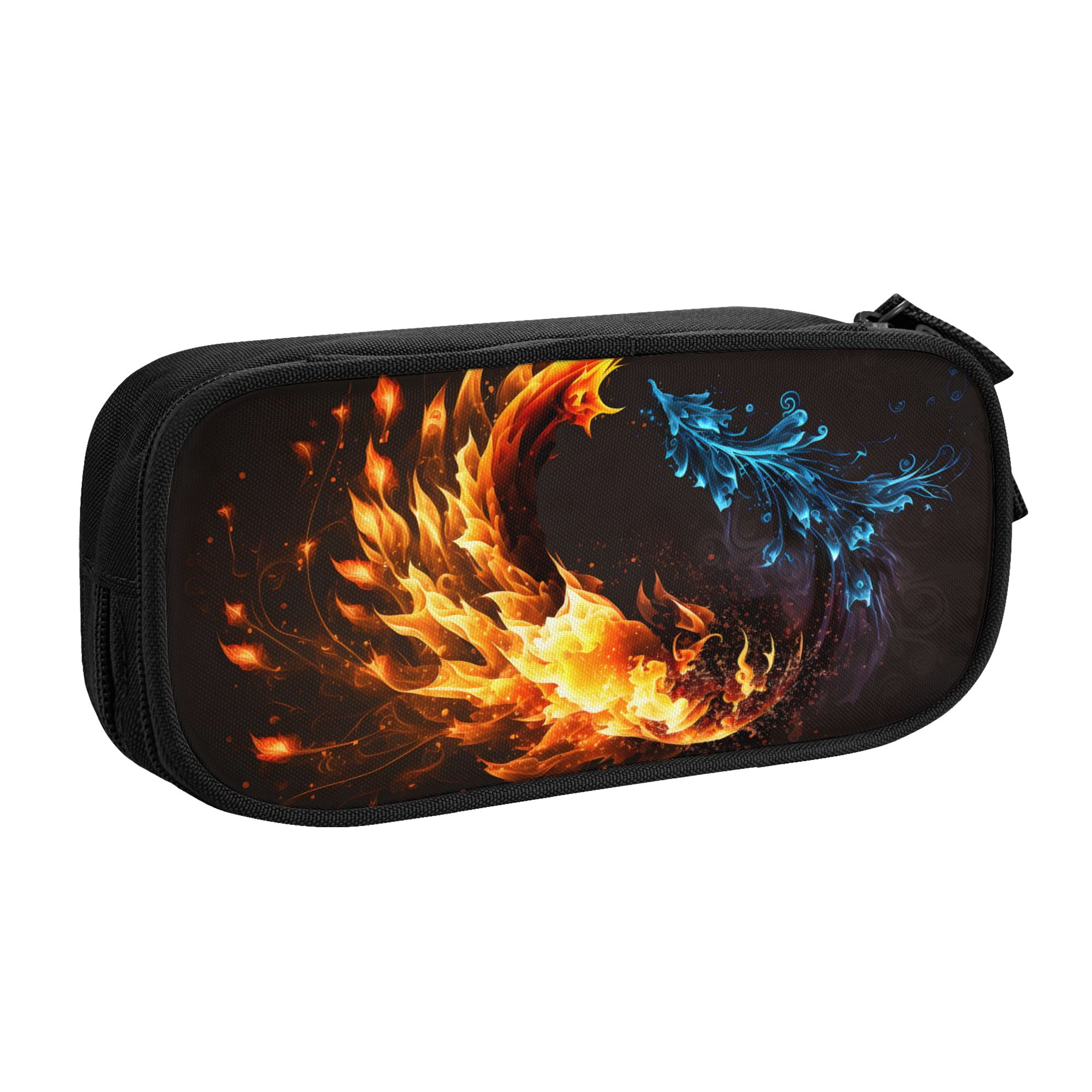 TEQUAN Large Capacity Pencil Case, Orange Blue Fire Bird Pattern Pencil ...