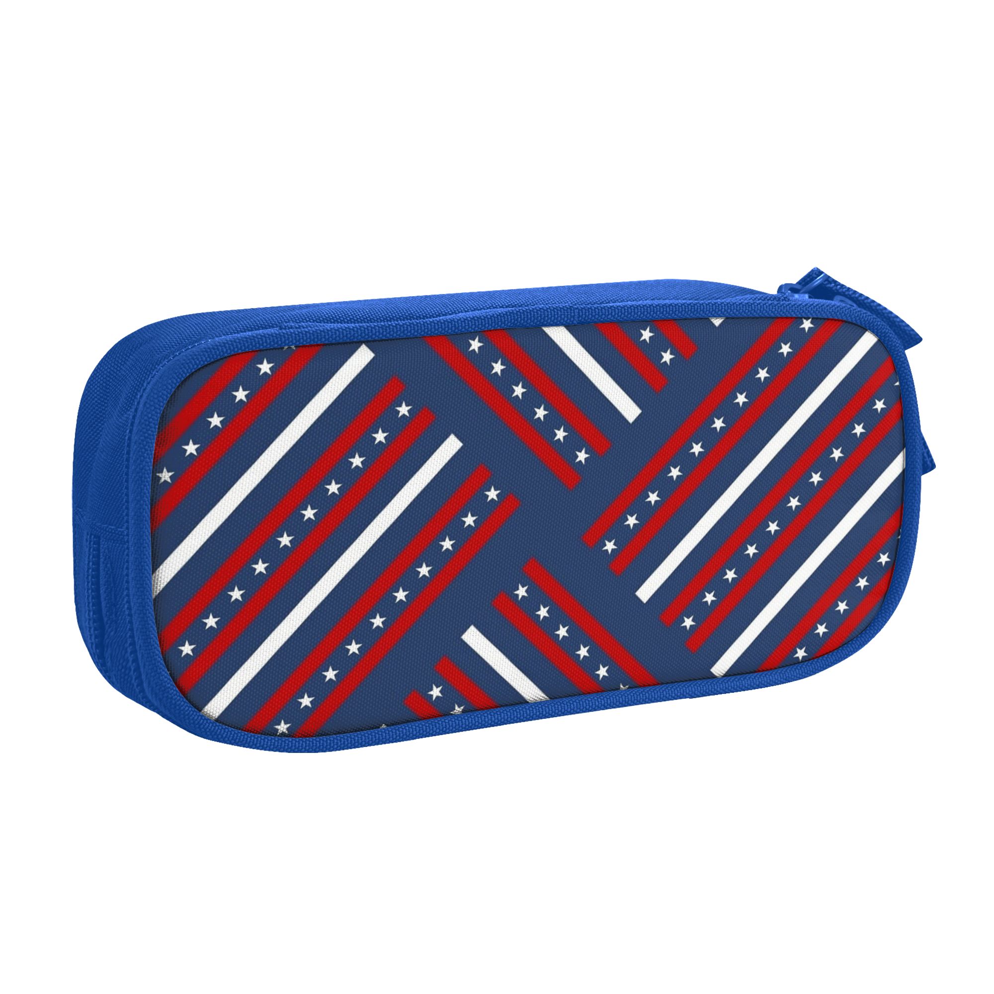 TEQUAN Large Capacity Pencil Case, Patriotic Red White Blue Stripes ...