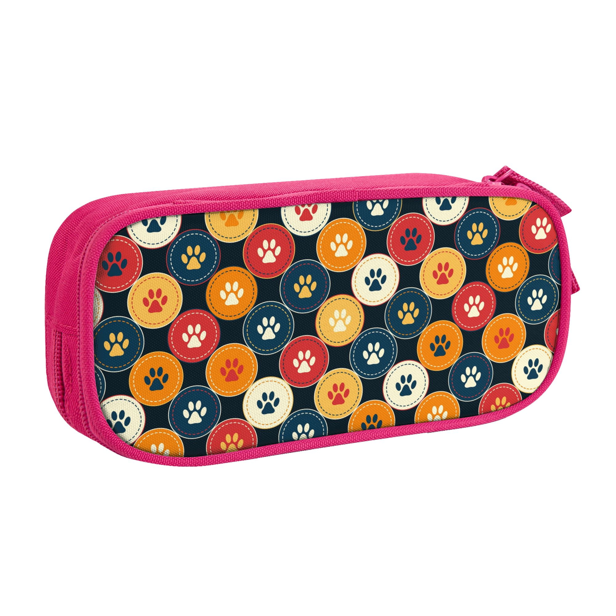 TEQUAN Large Capacity Pencil Case, Pet Footprints Cat Paws Pattern ...
