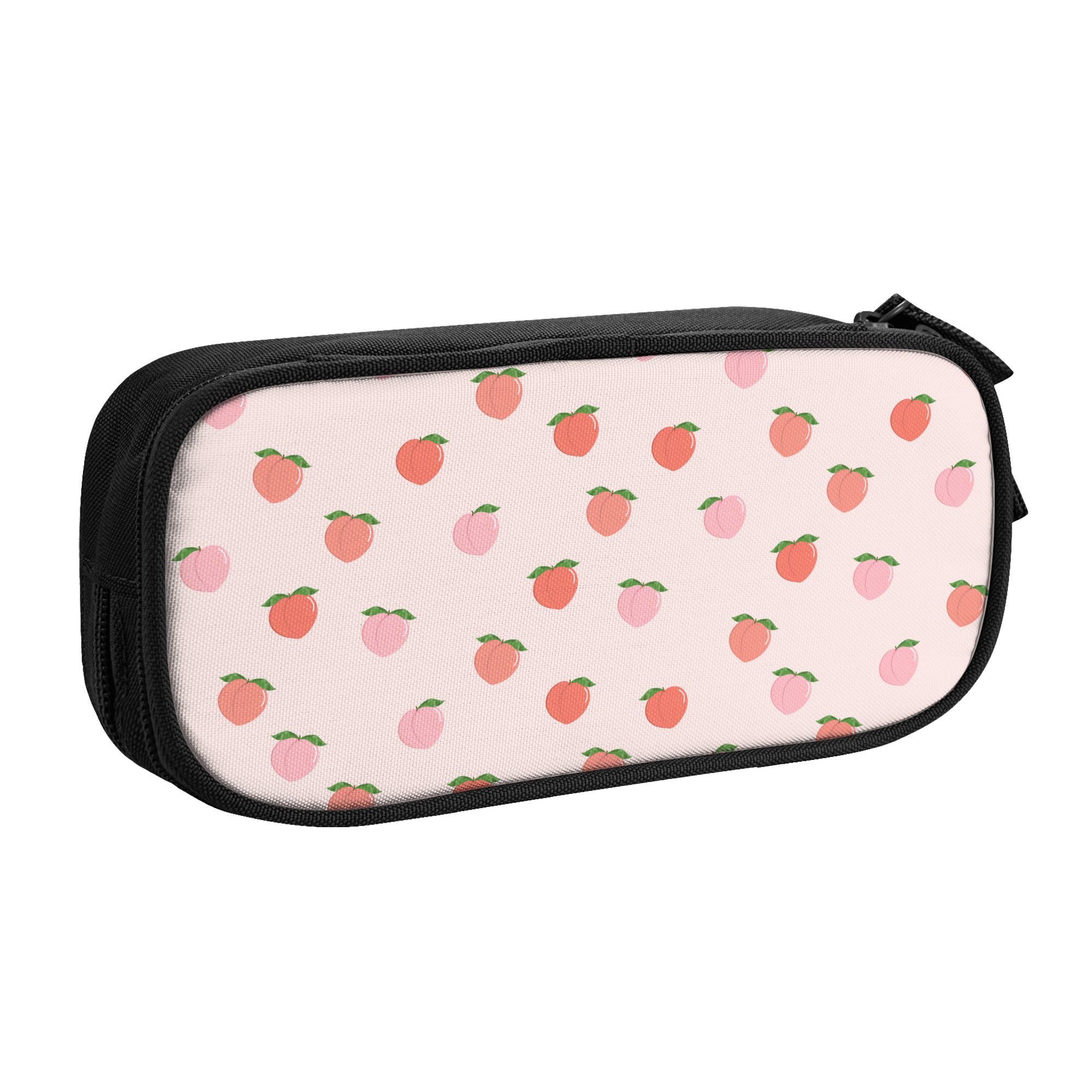TEQUAN Large Capacity Pencil Case, Pink Peach Fruits Pattern Pencil ...