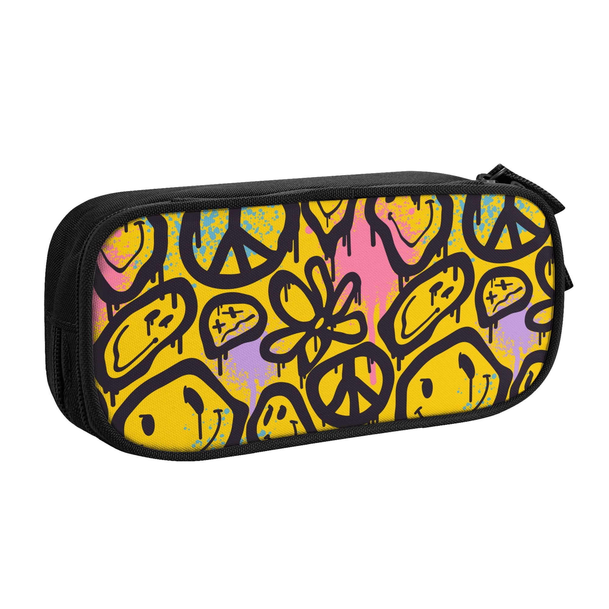 TEQUAN Large Capacity Pencil Case, Psychedelic Hippie Smile Graffiti ...