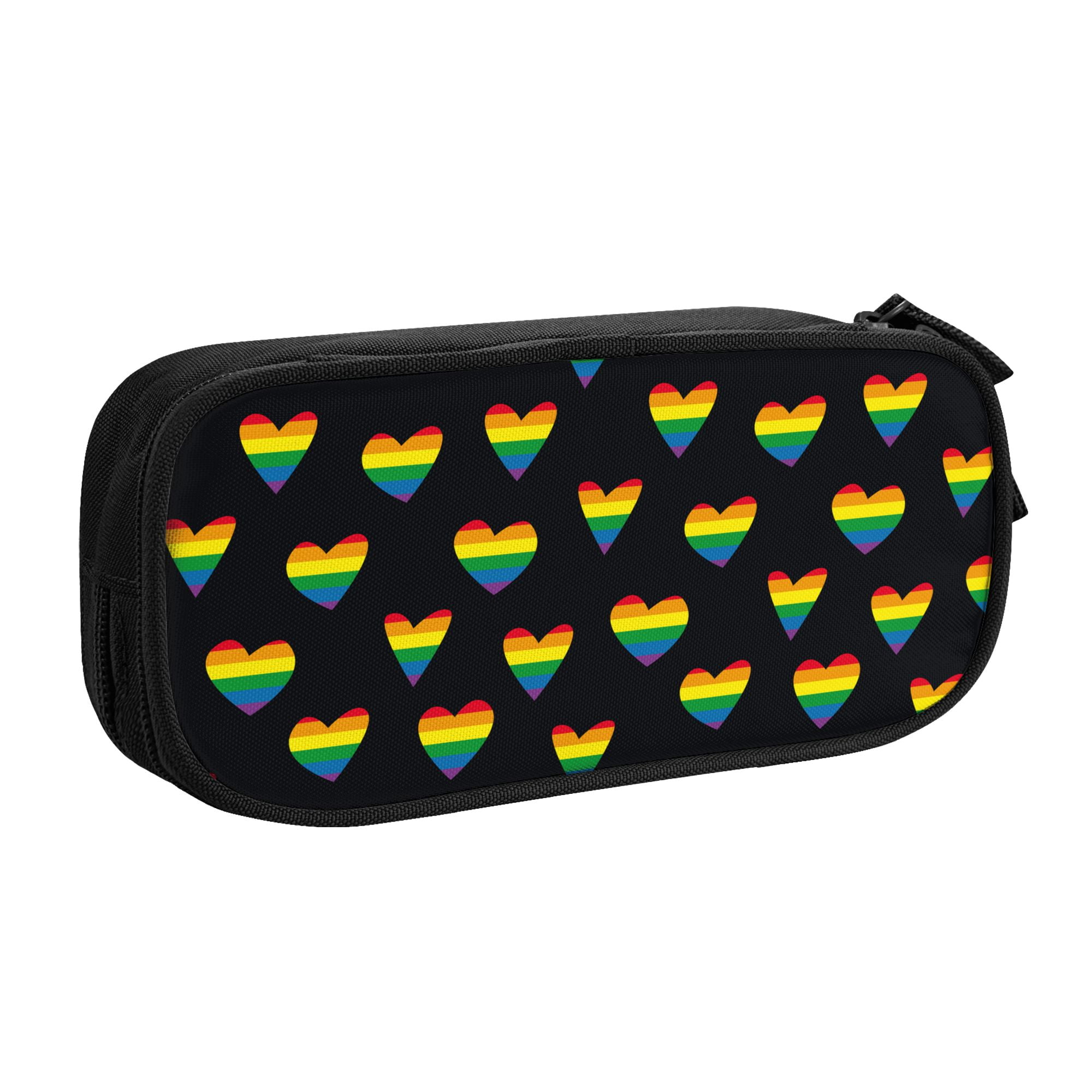 TEQUAN Large Capacity Pencil Case, Rainbow Hearts Lgbt Pride Pattern ...