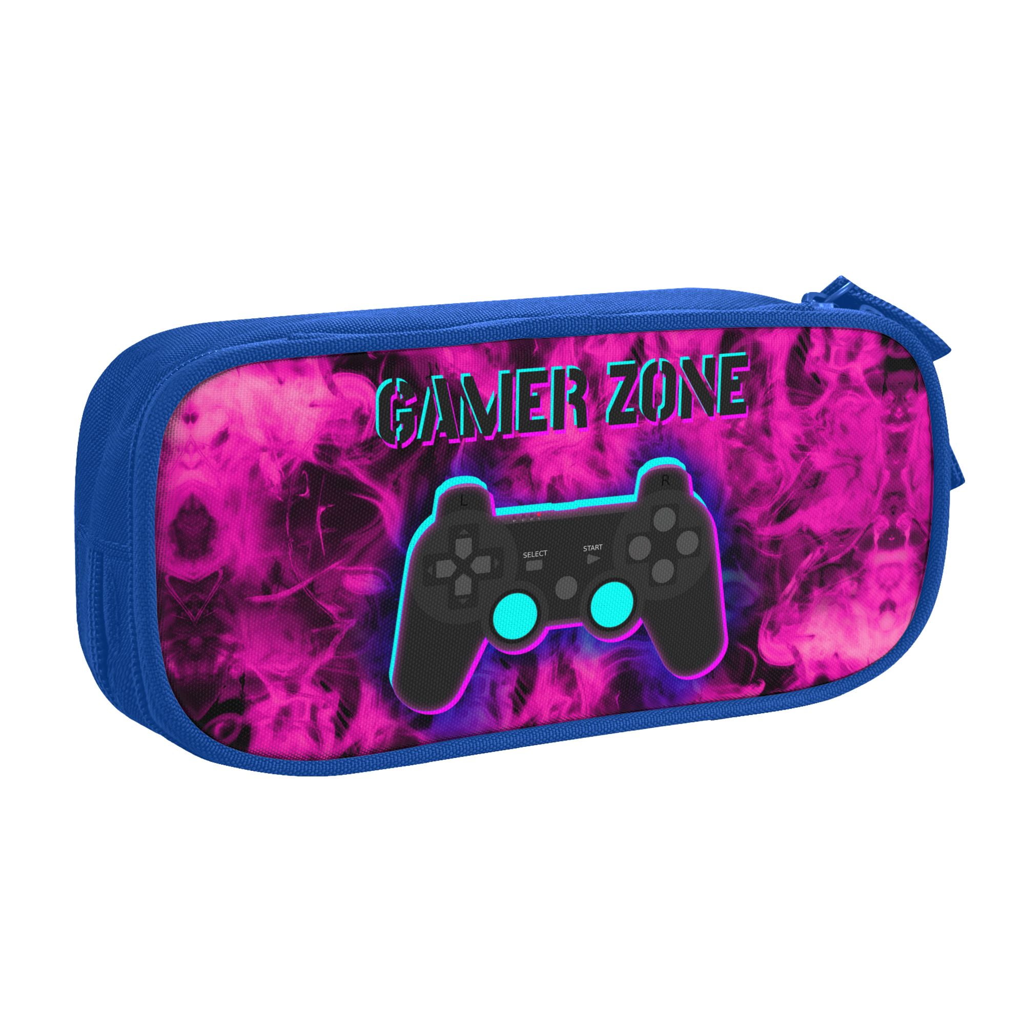 TEQUAN Large Capacity Pencil Case, Red Gamer Zone Gamepad Pattern ...