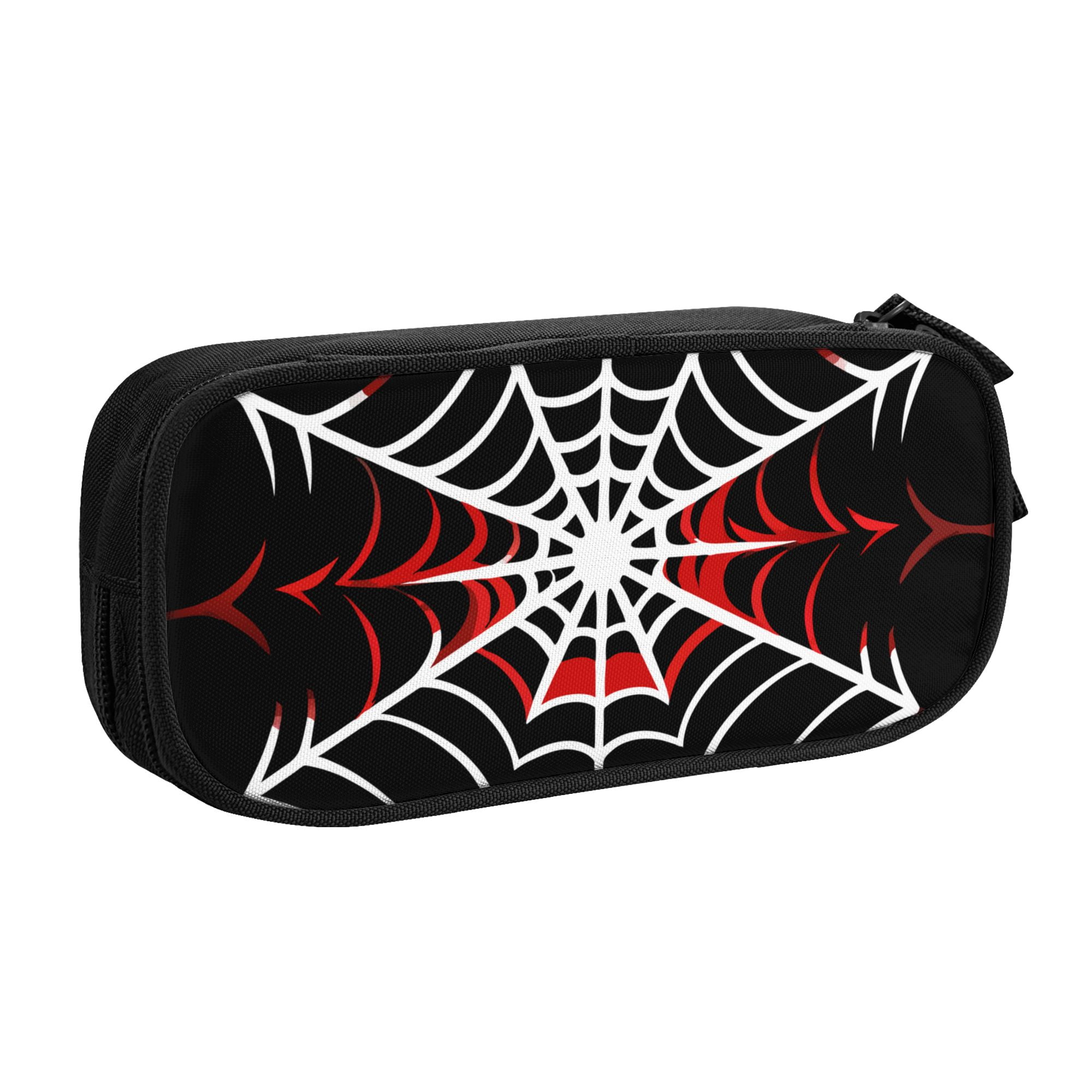 TEQUAN Large Capacity Pencil Case, Red White Spider Web Pattern Pencil ...