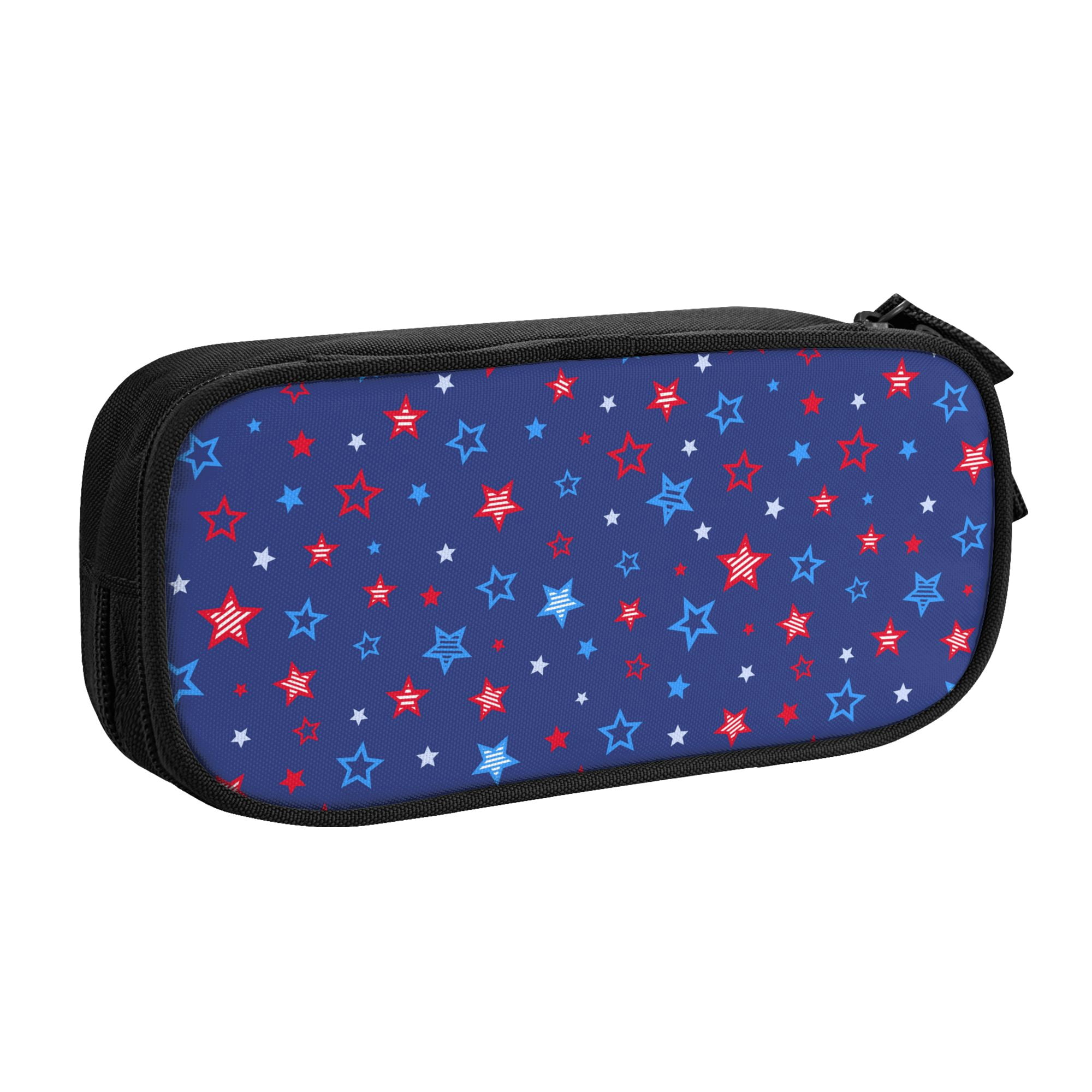 TEQUAN Large Capacity Pencil Case, Red and Blue Stars United States ...