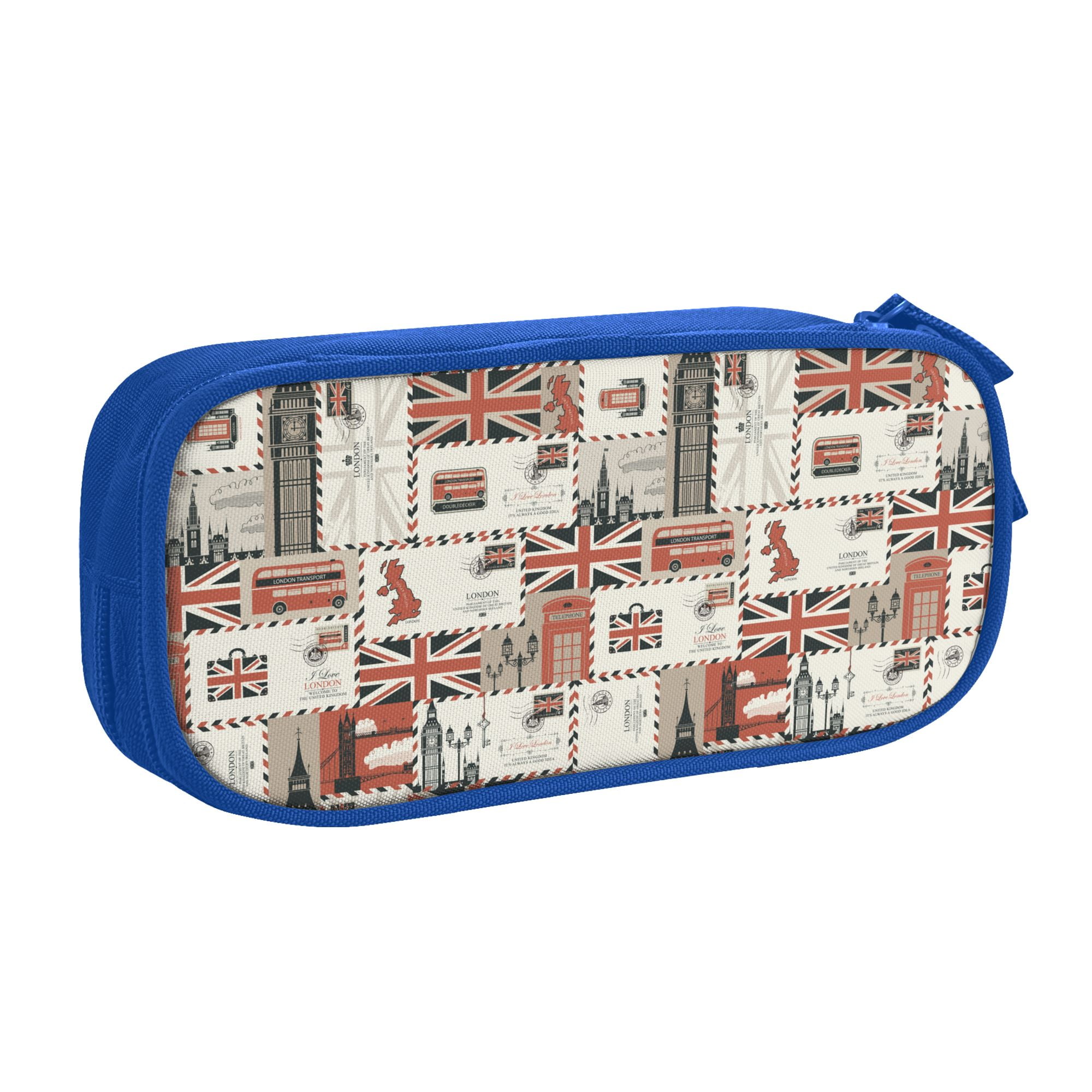 TEQUAN Large Capacity Pencil Case, Retro British London Postcard ...