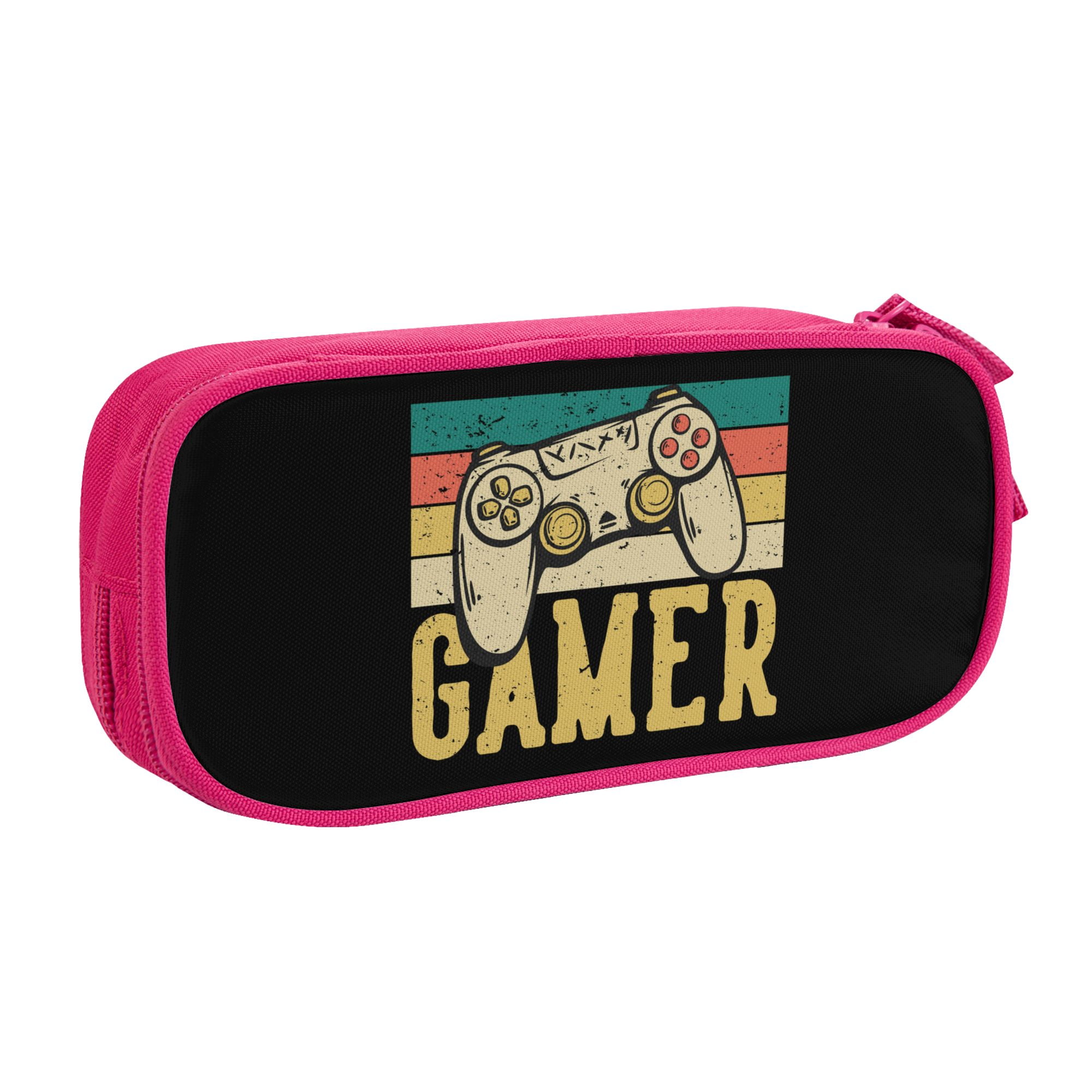TEQUAN Large Capacity Pencil Case, Retro Game Controller Gamer Pattern ...