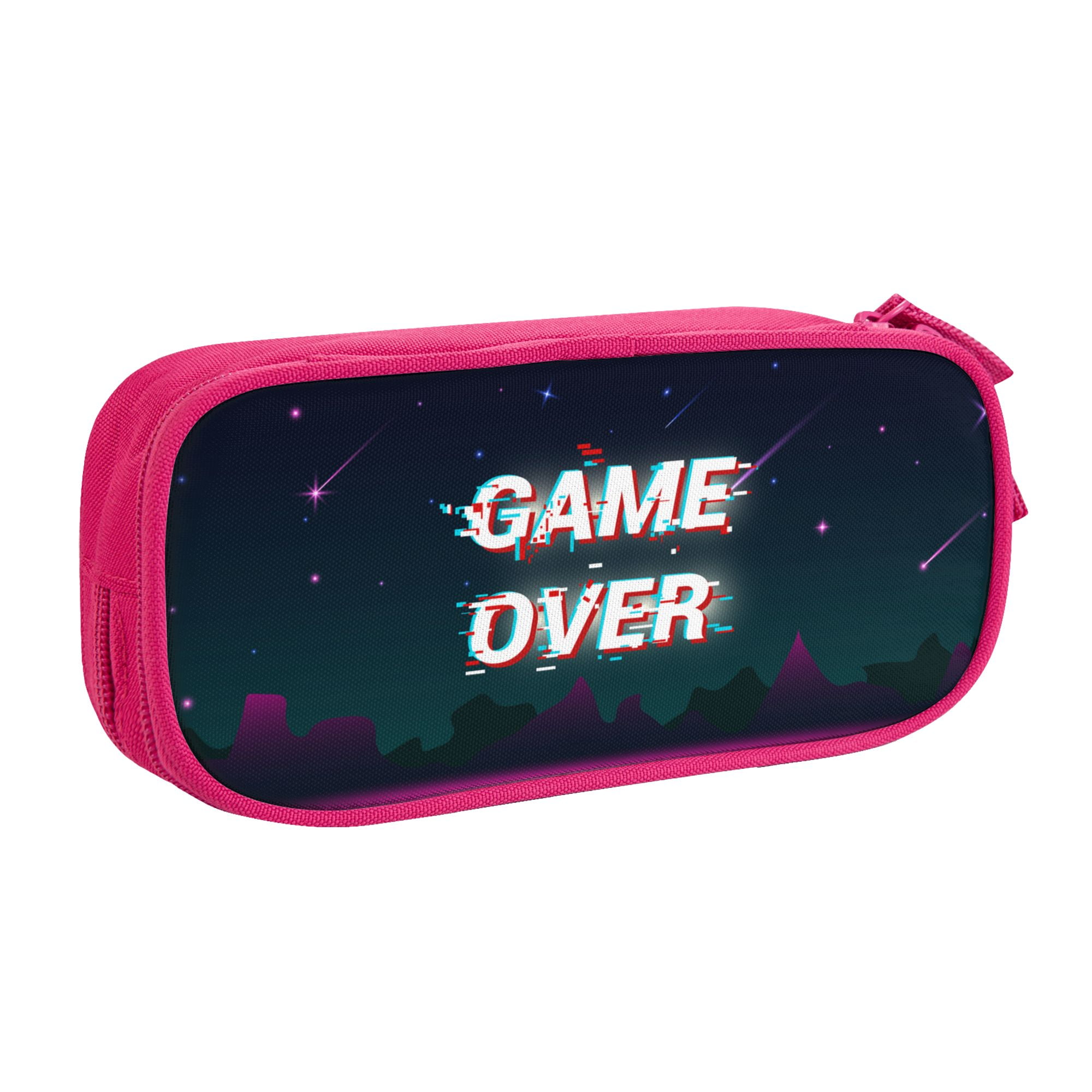 TEQUAN Large Capacity Pencil Case, Retro Neon Game Over Pattern Pencil ...