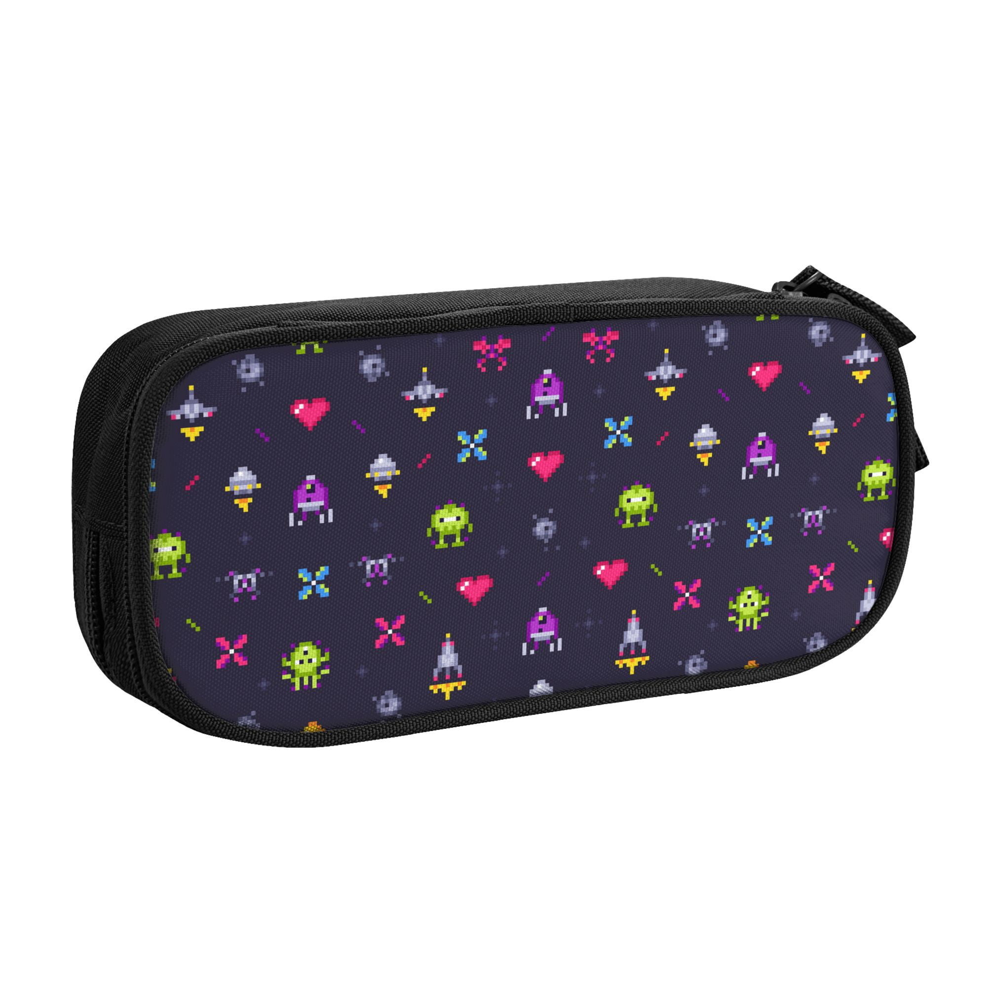 TEQUAN Large Capacity Pencil Case, Retro Pixels Arcade Game Pattern ...